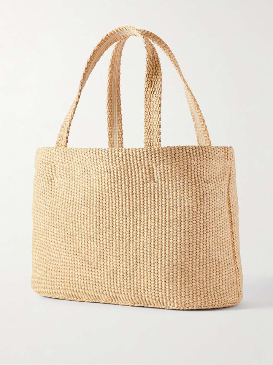 JIMMY CHOO Avenue logo-embroidered woven raffia tote | NET-A-PORTER