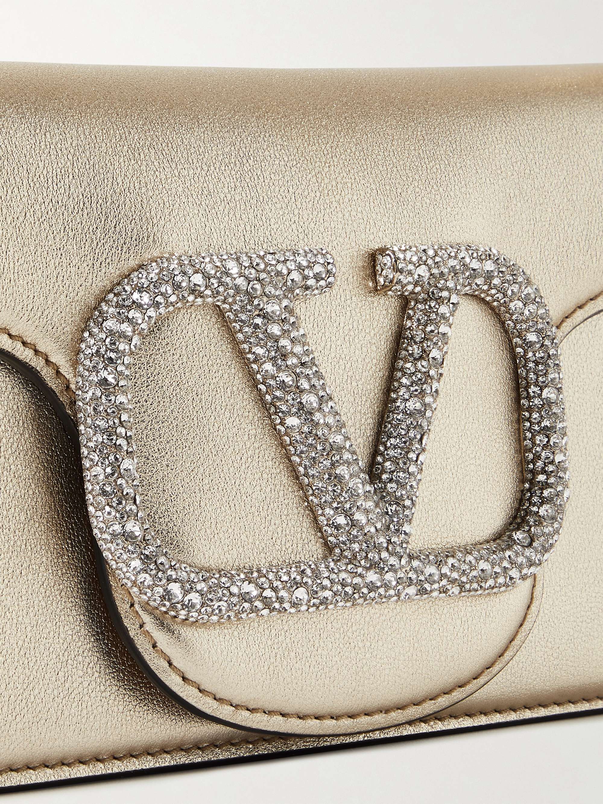 VALENTINO GARAVANI Locò Swarovski small crystal-embellished metallic ...