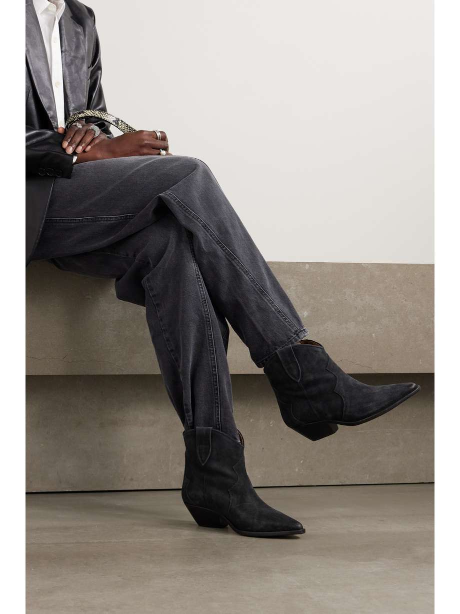 ISABEL MARANT Dewina distressed suede ankle boots | NET-A-PORTER