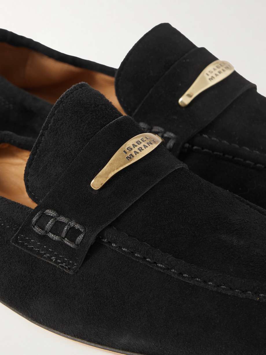 ISABEL MARANT Iseri embellished suede loafers | NET-A-PORTER