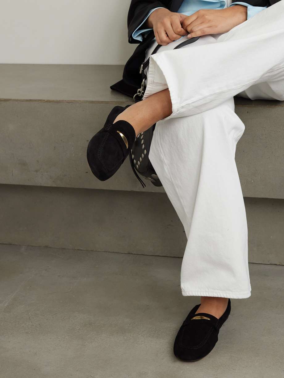 ISABEL MARANT Iseri embellished suede loafers | NET-A-PORTER