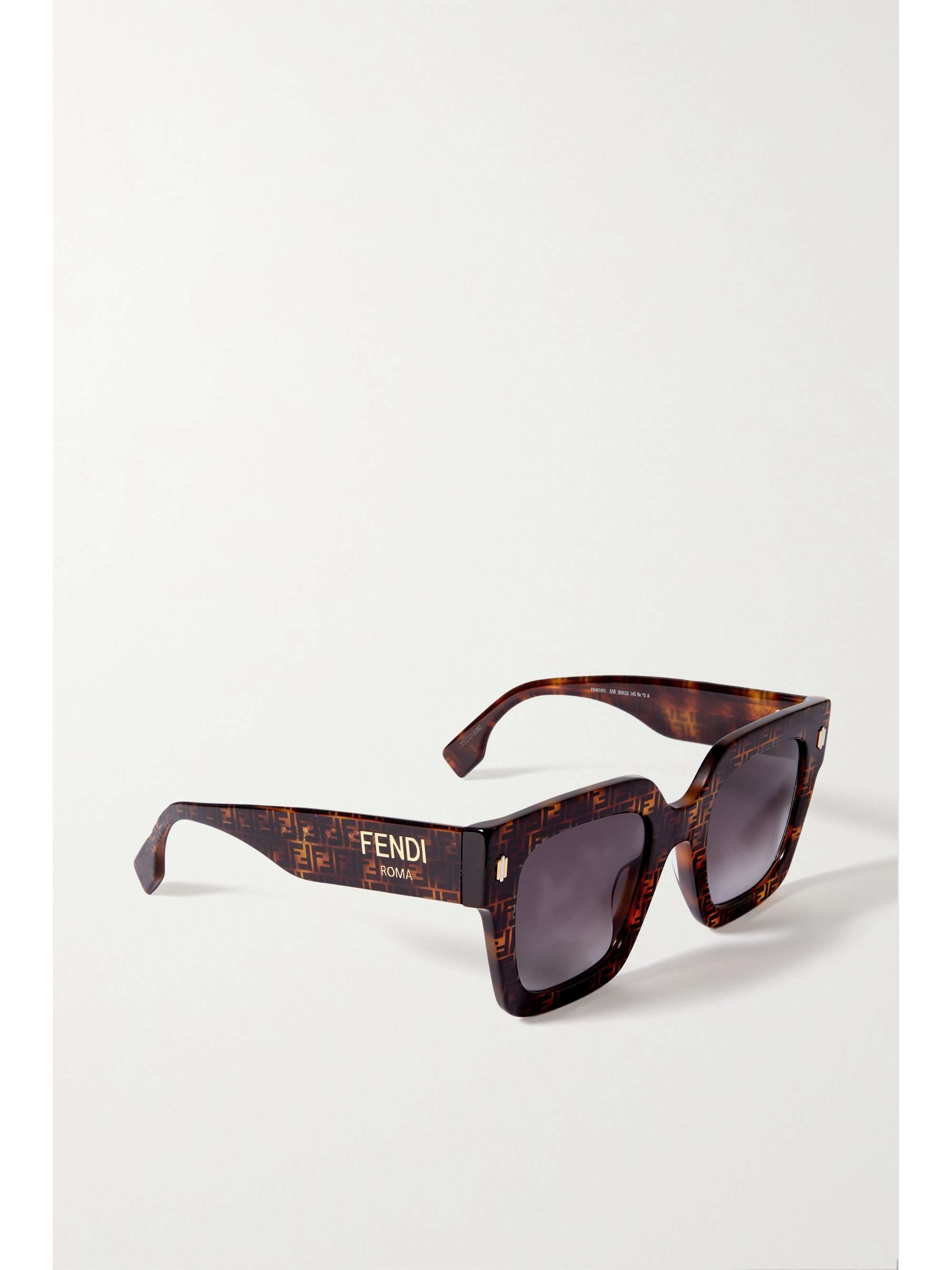 FENDI EYEWEAR Roma oversized square-frame tortoiseshell acetate ...