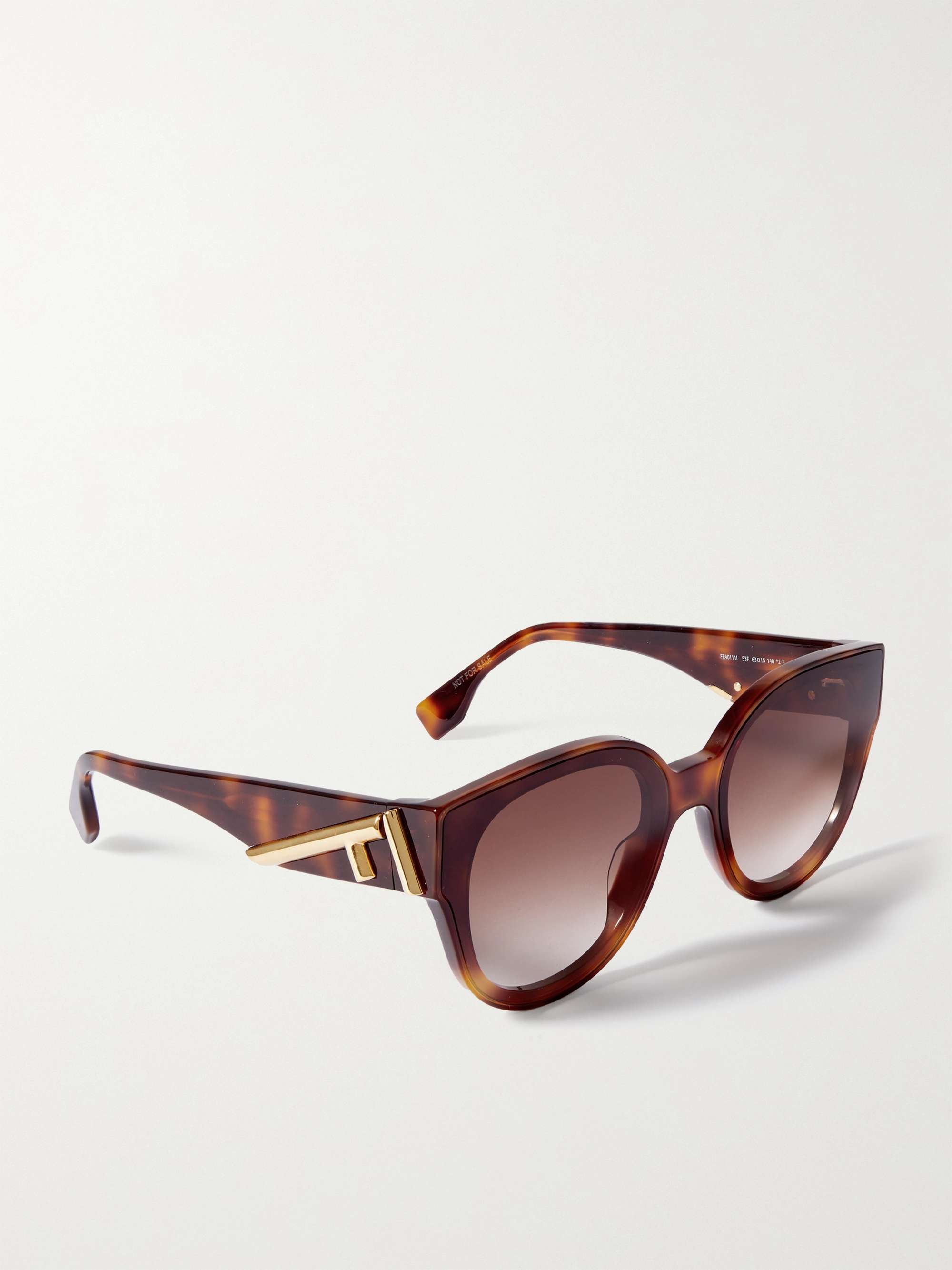 FENDI EYEWEAR First D-frame embellished tortoiseshell acetate ...