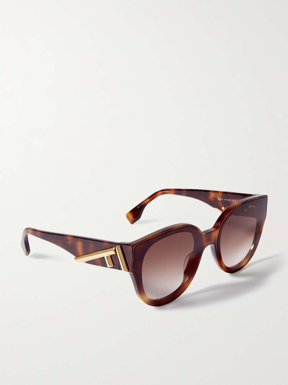 FENDI EYEWEAR First D-frame embellished tortoiseshell acetate ...