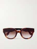 FENDI EYEWEAR First D-frame embellished tortoiseshell acetate ...
