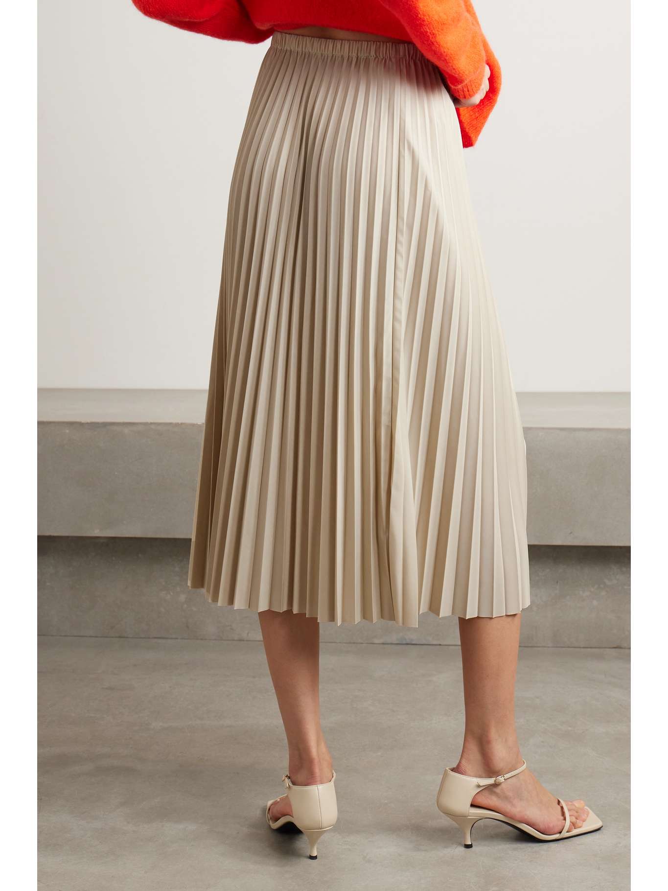 TIBI Pleated shell midi skirt | NET-A-PORTER