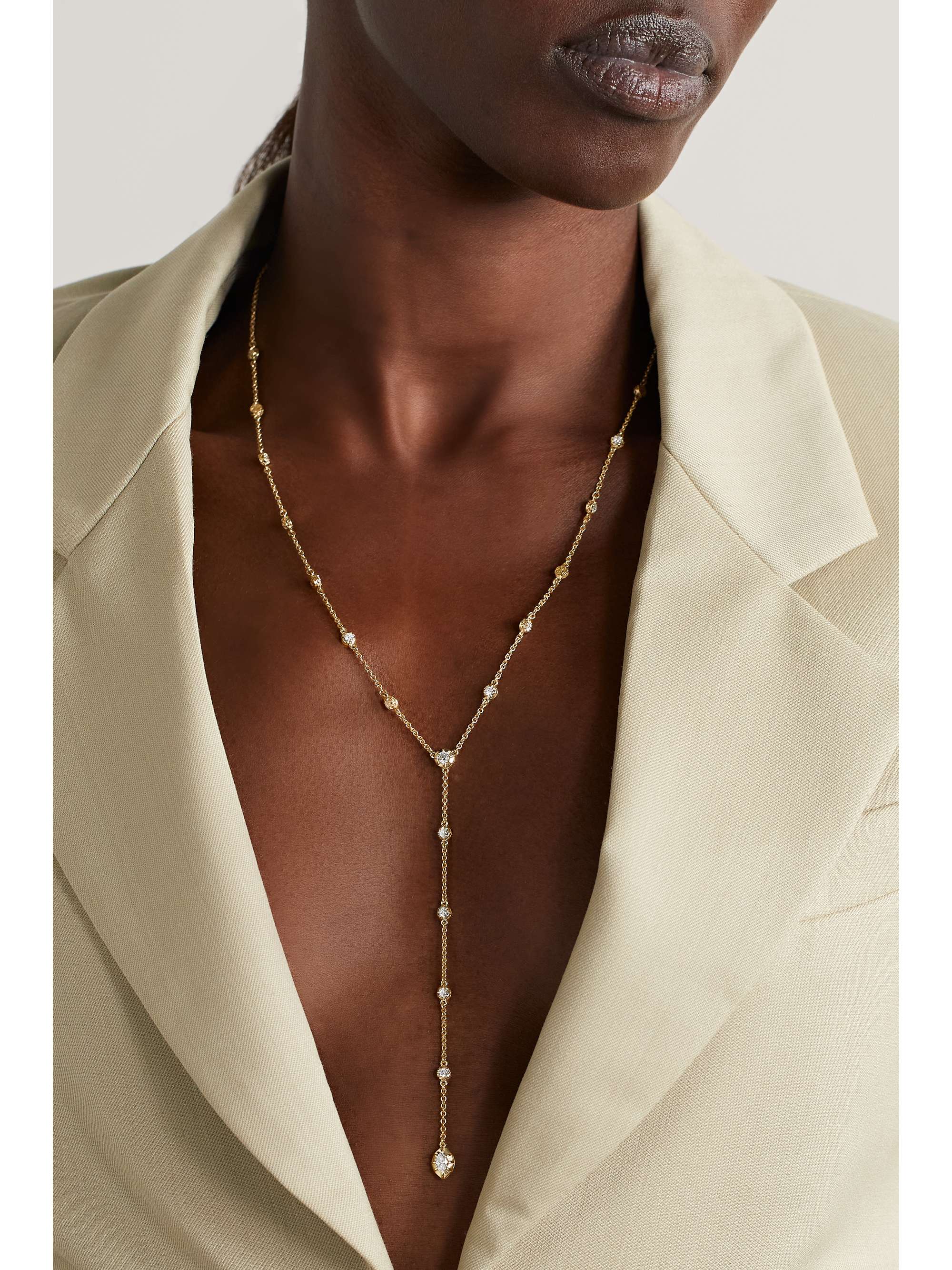 JACQUIE AICHE Sophia 14-karat gold diamond necklace | NET-A-PORTER