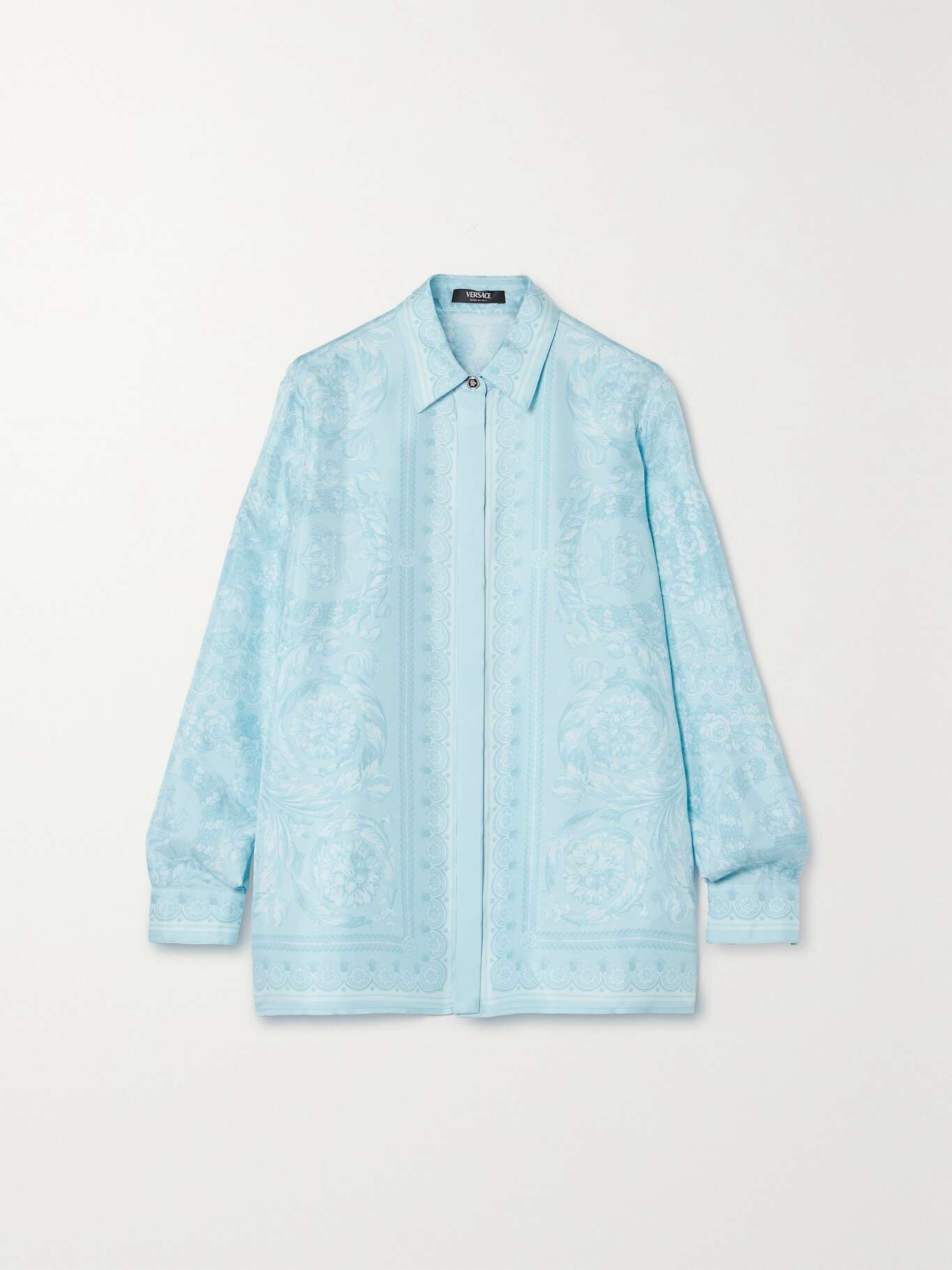 VERSACE Printed silk-twill shirt | NET-A-PORTER