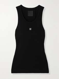 GIVENCHY Embellished ribbed stretch-cotton tank | NET-A-PORTER