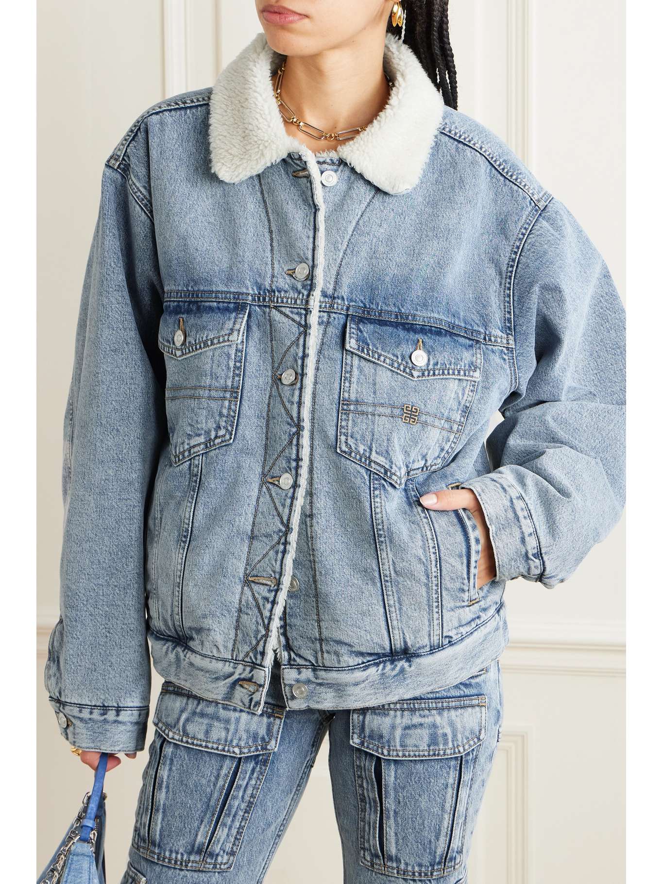 GIVENCHY Fleece-lined denim jacket | NET-A-PORTER