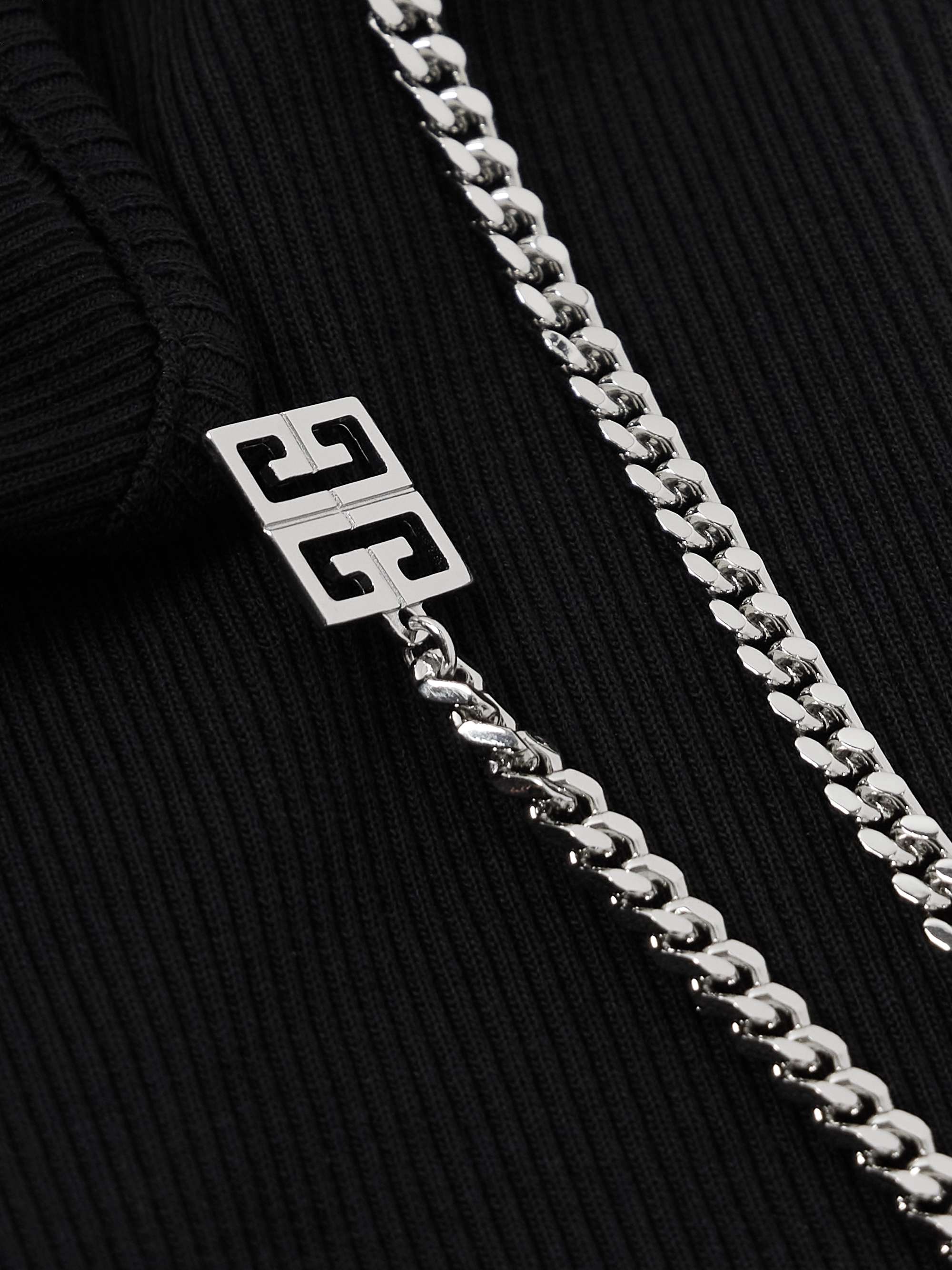 GIVENCHY One-shoulder chain-embellished ribbed cotton-blend jersey top ...