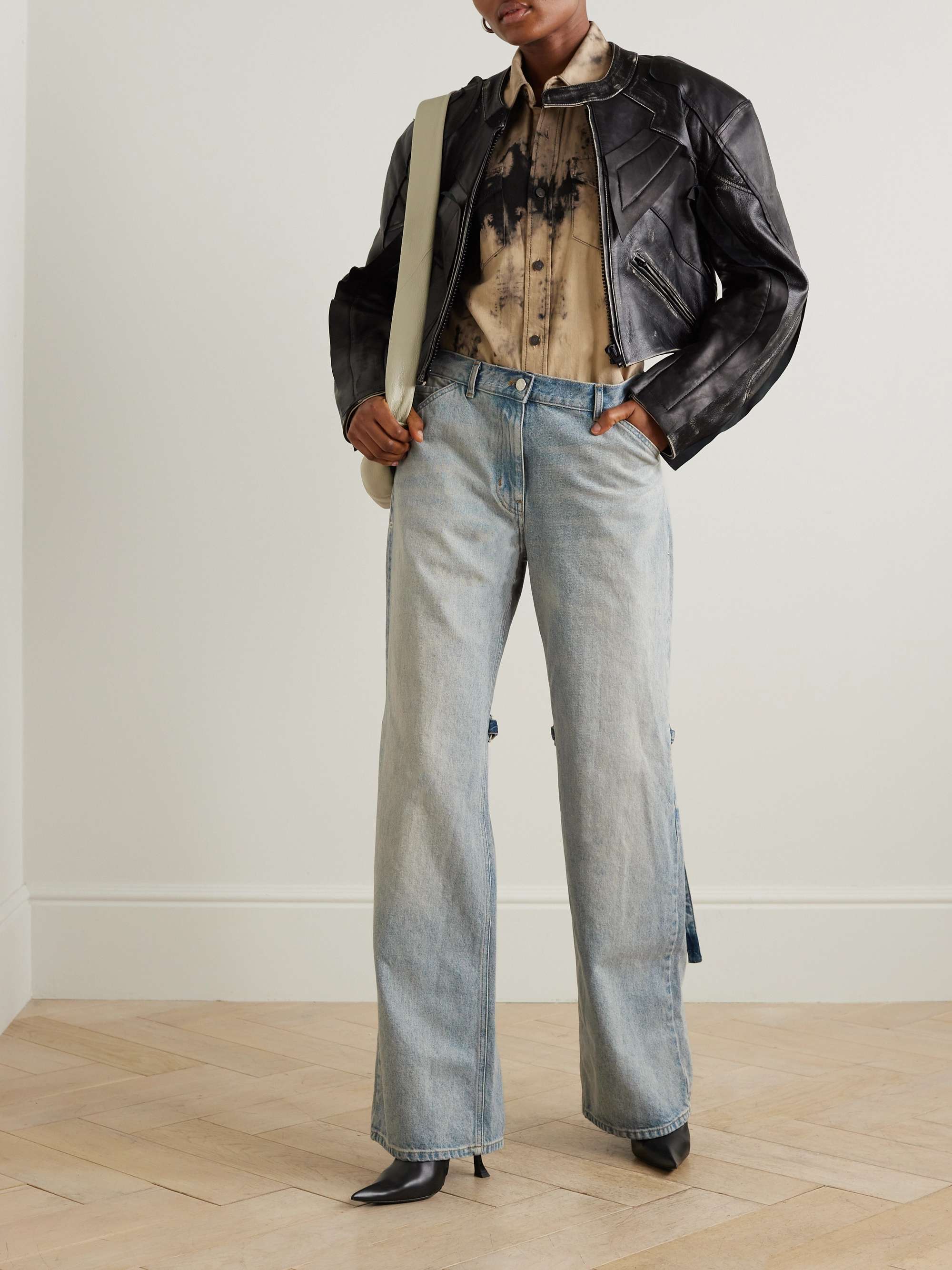 COURRÈGES Sailor mid-rise wide-leg jeans | NET-A-PORTER
