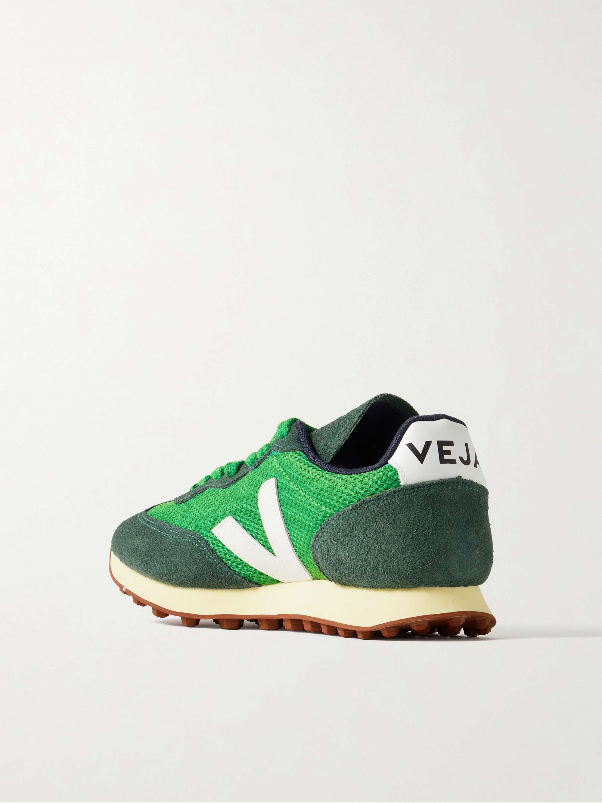 VEJA Rio Branco leather-trimmed suede and Alveomesh sneakers | NET-A-PORTER