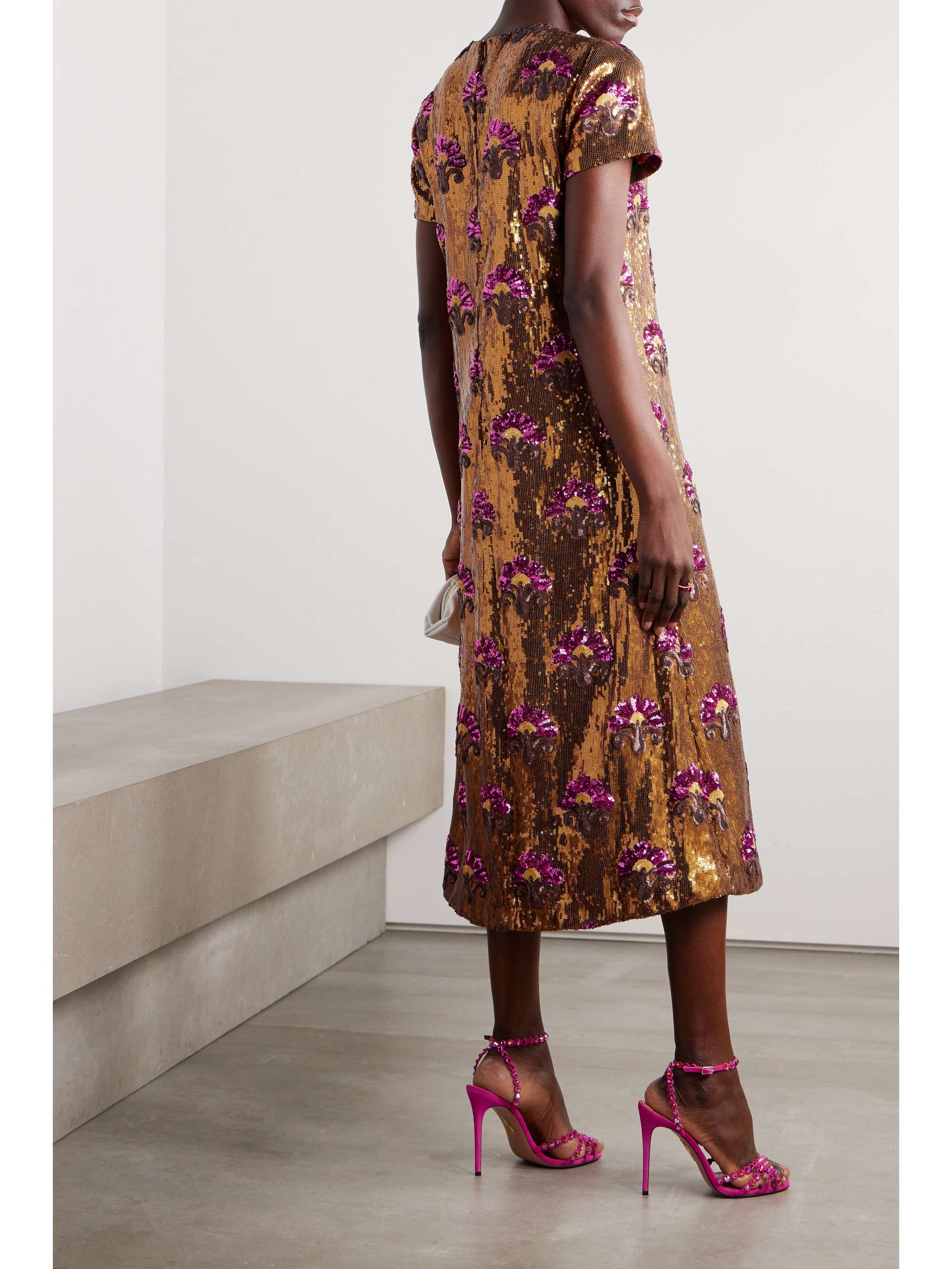 LA DOUBLEJ Swing sequined silk midi dress | NET-A-PORTER