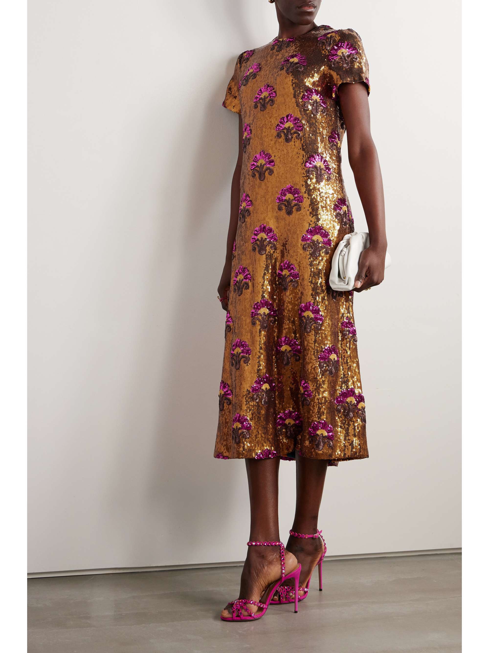 LA DOUBLEJ Swing sequined silk midi dress | NET-A-PORTER