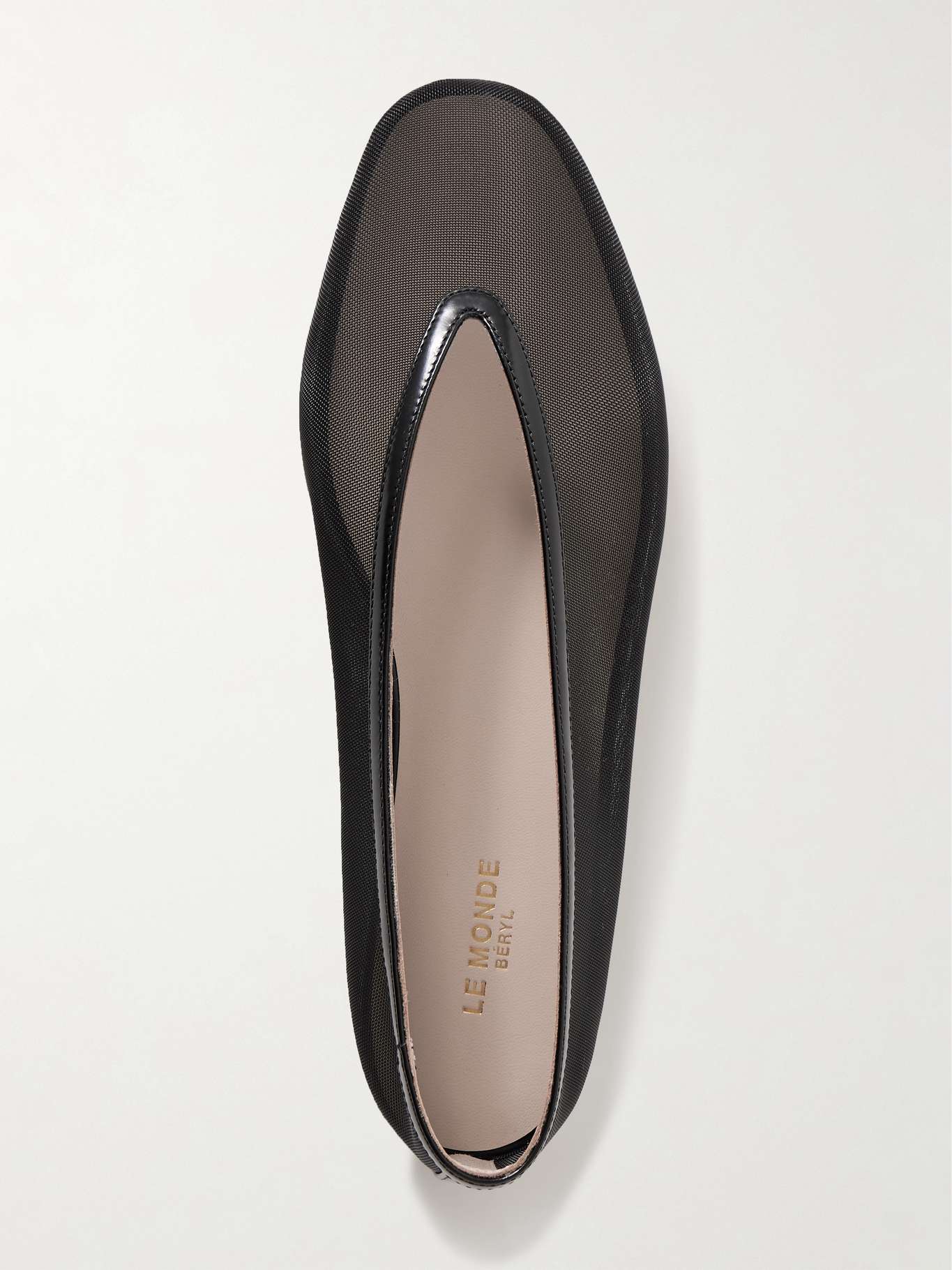 LE MONDE BERYL Luna leather-trimmed mesh ballet flats | NET-A-PORTER