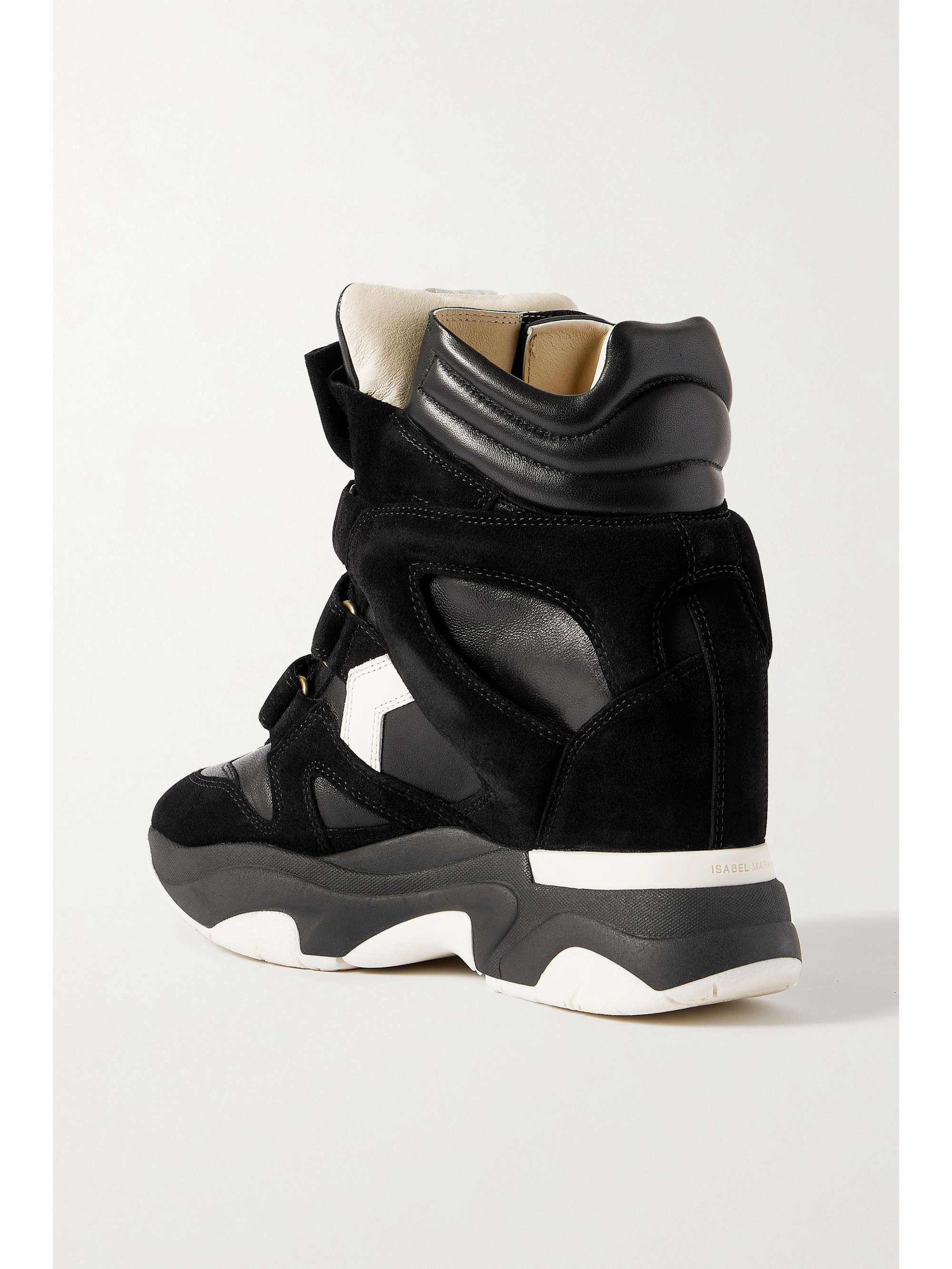 ISABEL MARANT Balskee leather and suede high-top wedge sneakers | NET-A ...