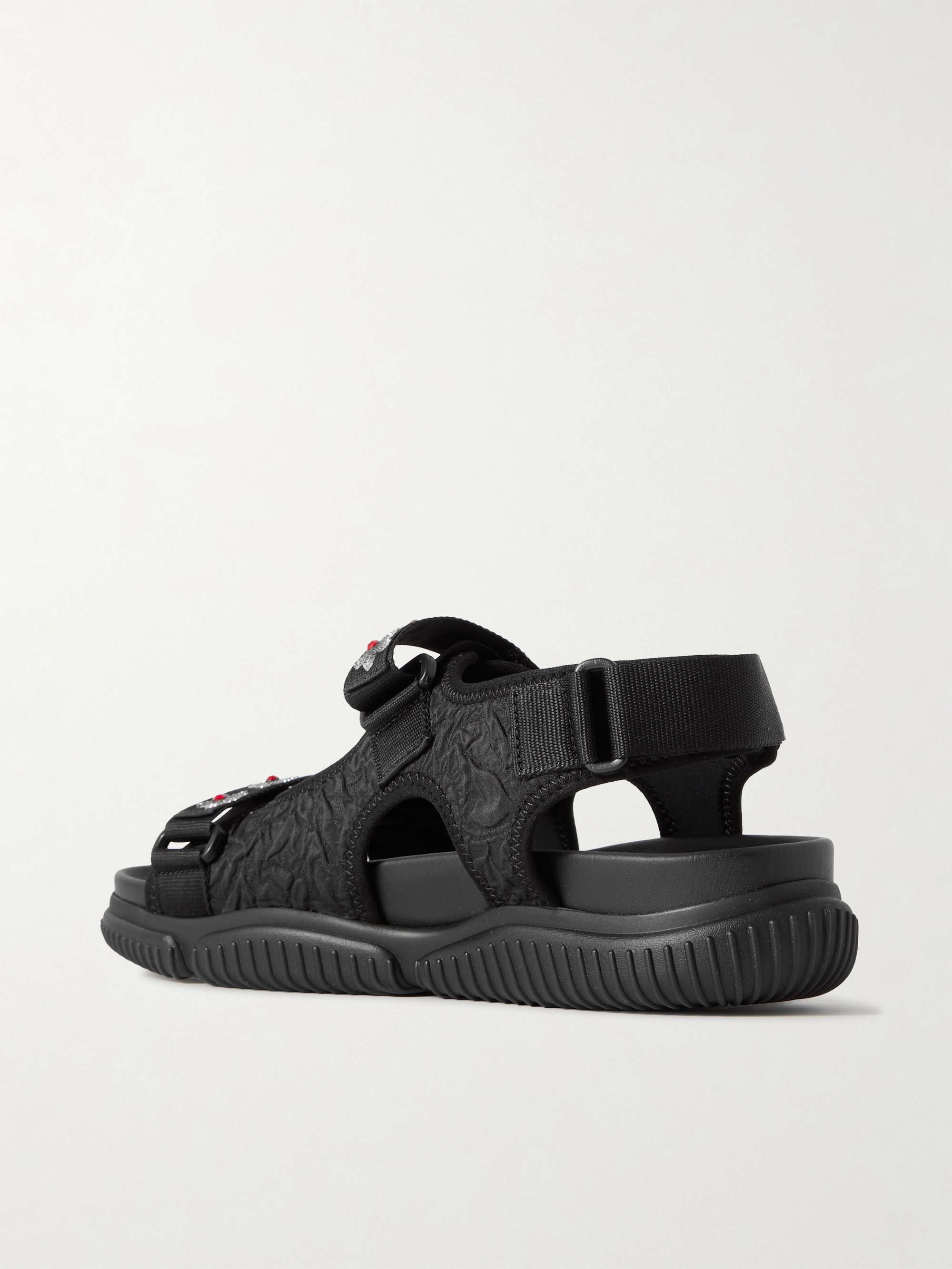 CECILIE BAHNSEN Valeria crystal-embellished cloqué sandals | NET-A-PORTER