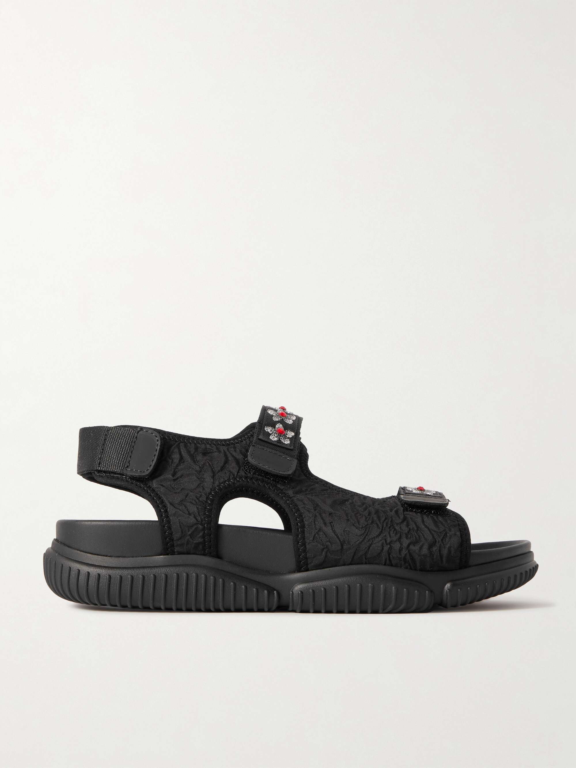 CECILIE BAHNSEN Valeria crystal-embellished cloqué sandals | NET-A-PORTER