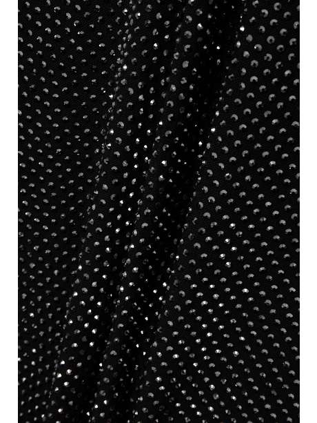 SELF-PORTRAIT Gathered crystal-embellished mesh midi dress | NET-A-PORTER