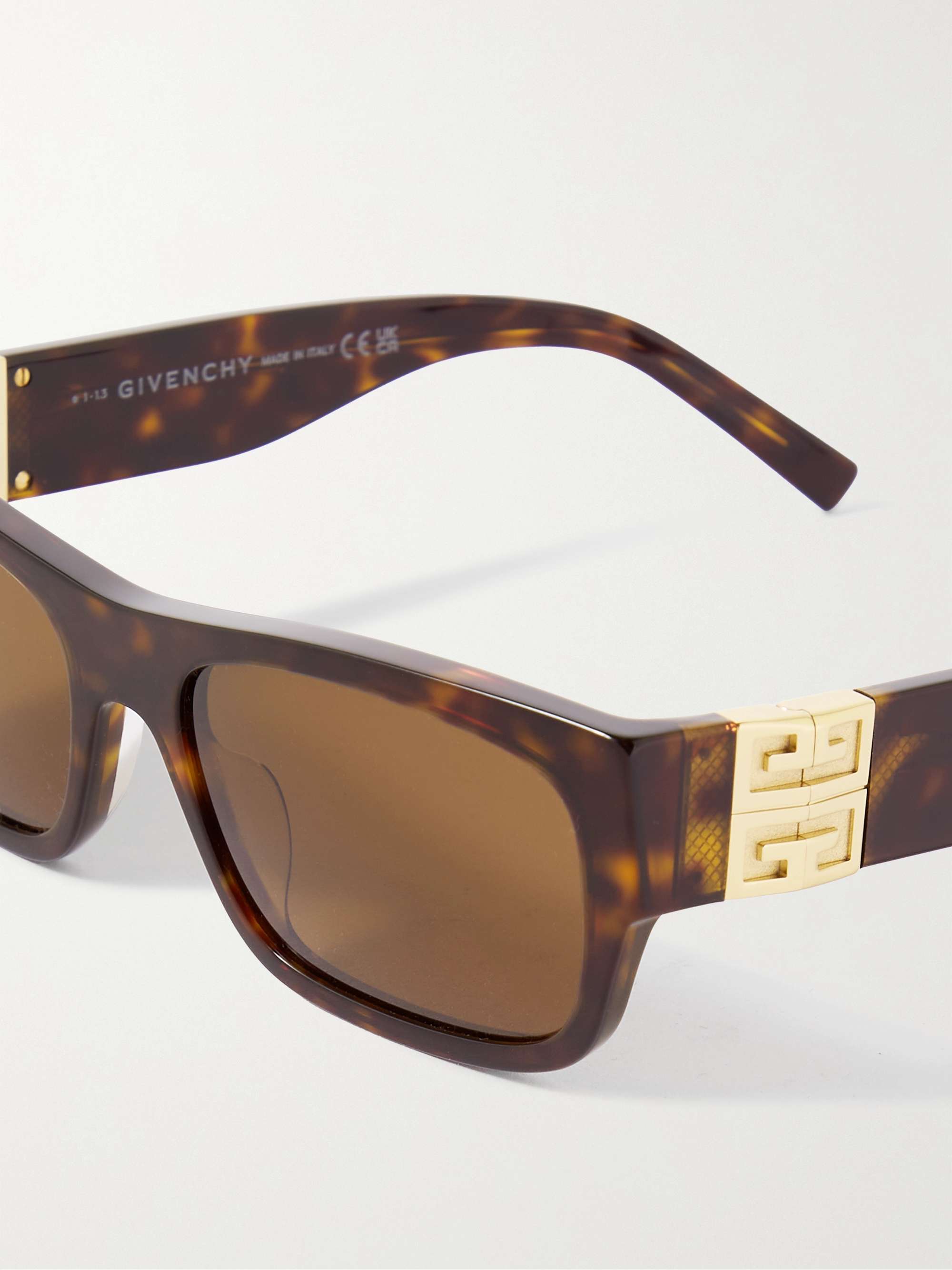 GIVENCHY EYEWEAR 4G rectangular-frame tortoiseshell acetate sunglasses ...