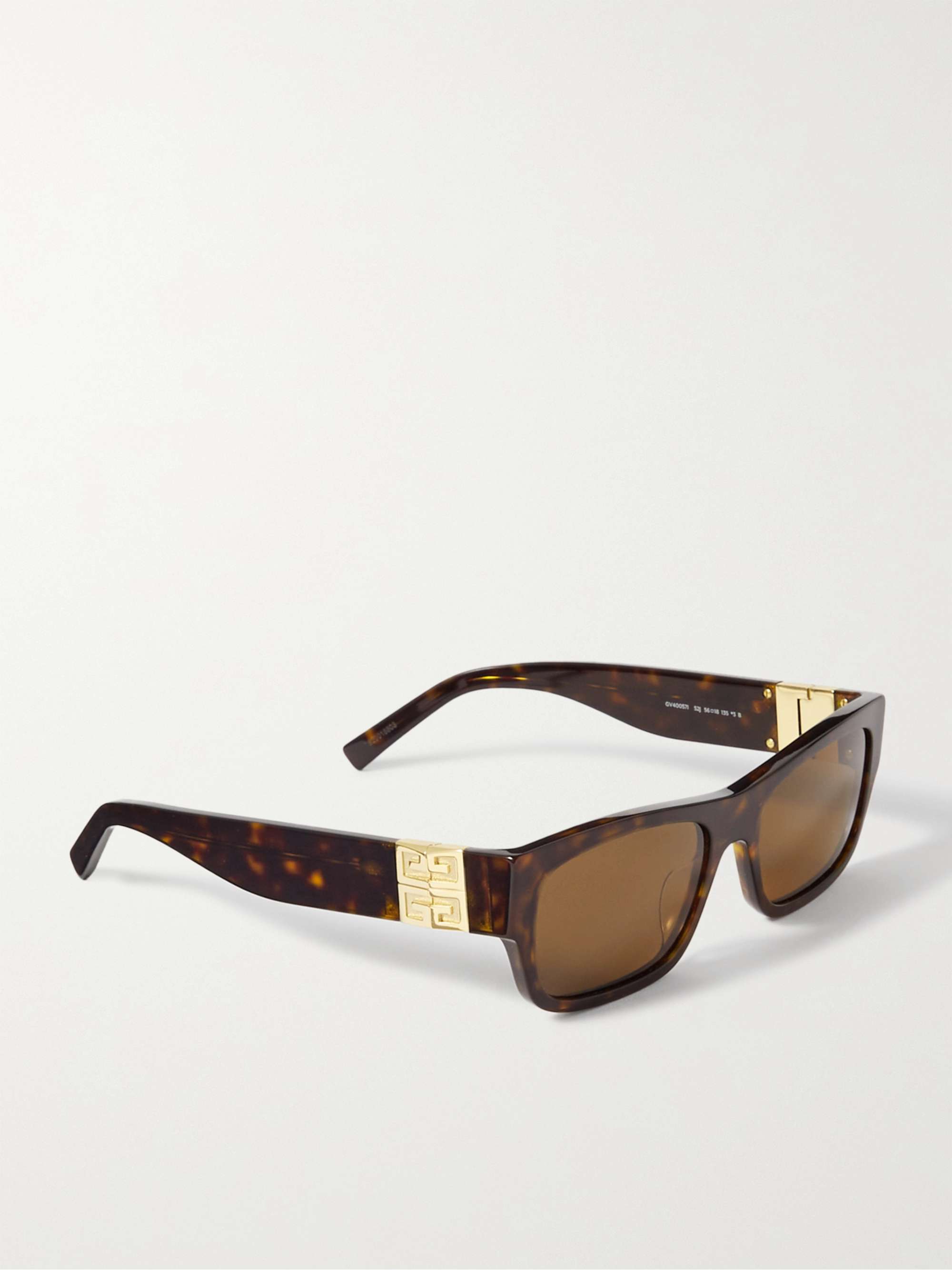 GIVENCHY EYEWEAR 4G rectangular-frame tortoiseshell acetate sunglasses | NET-A-PORTER