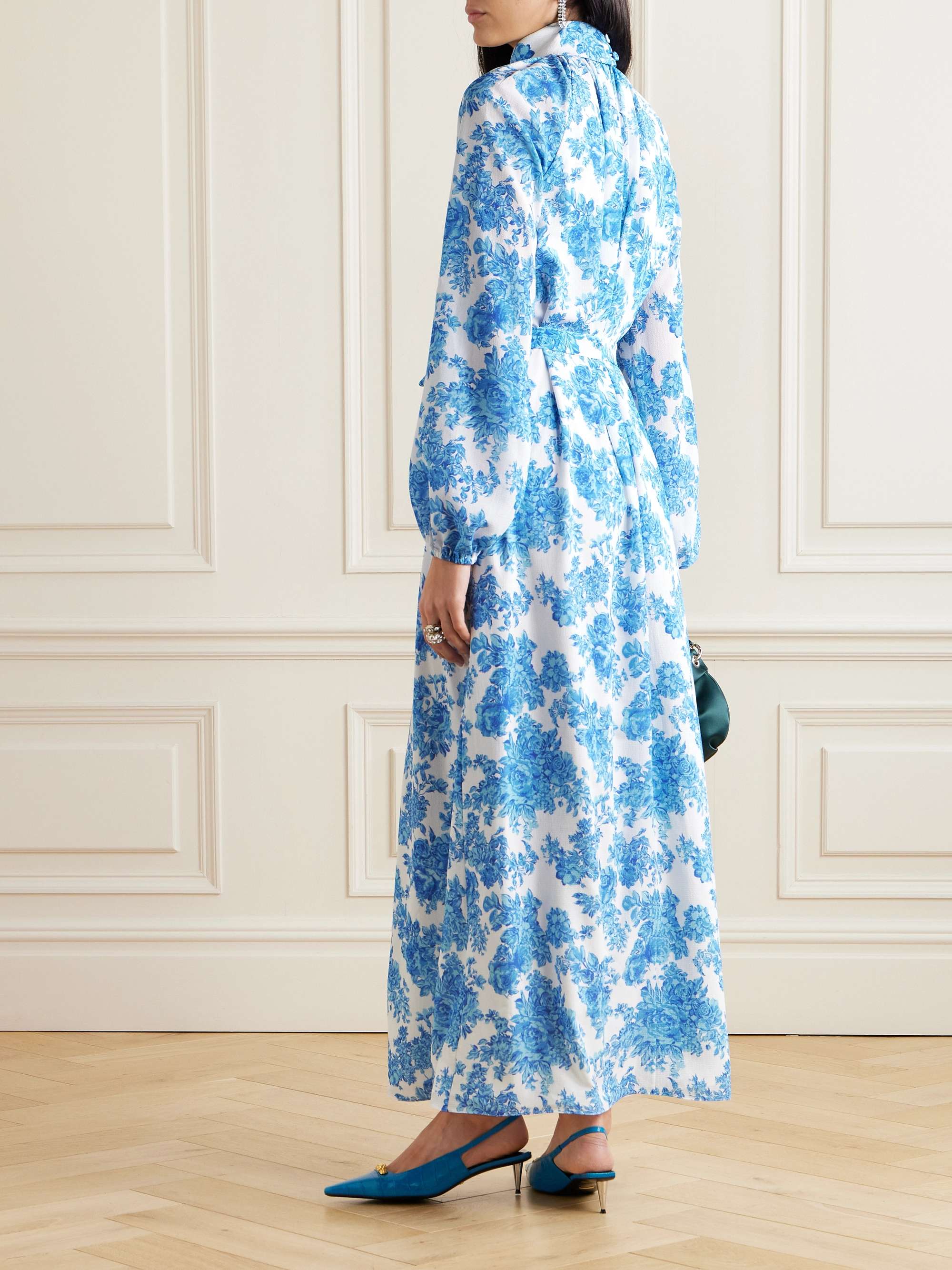 EMILIA WICKSTEAD Elanda belted floral-print crepe maxi dress | NET-A-PORTER