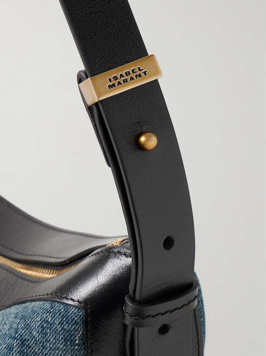 ISABEL MARANT Leyden leather-trimmed denim shoulder bag | NET-A-PORTER