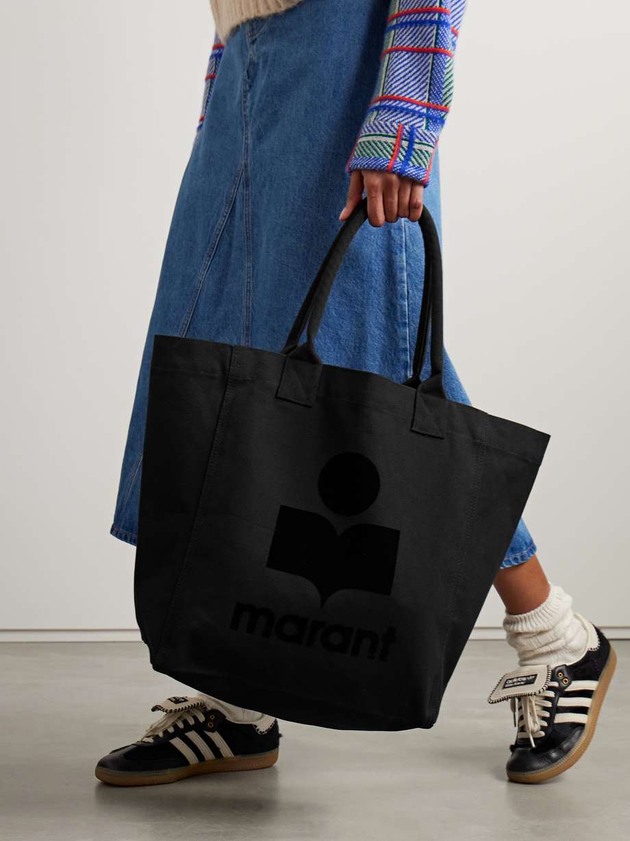 ISABEL MARANT Yenky flocked cotton-canvas tote | NET-A-PORTER