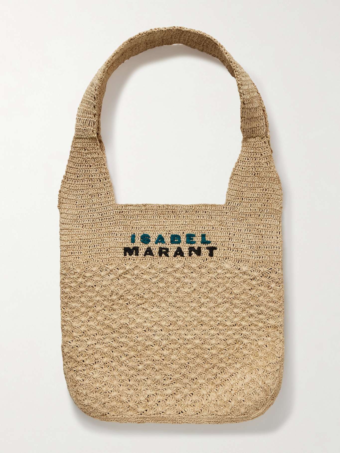 ISABEL MARANT Praia medium embroidered woven raffia tote | NET-A-PORTER