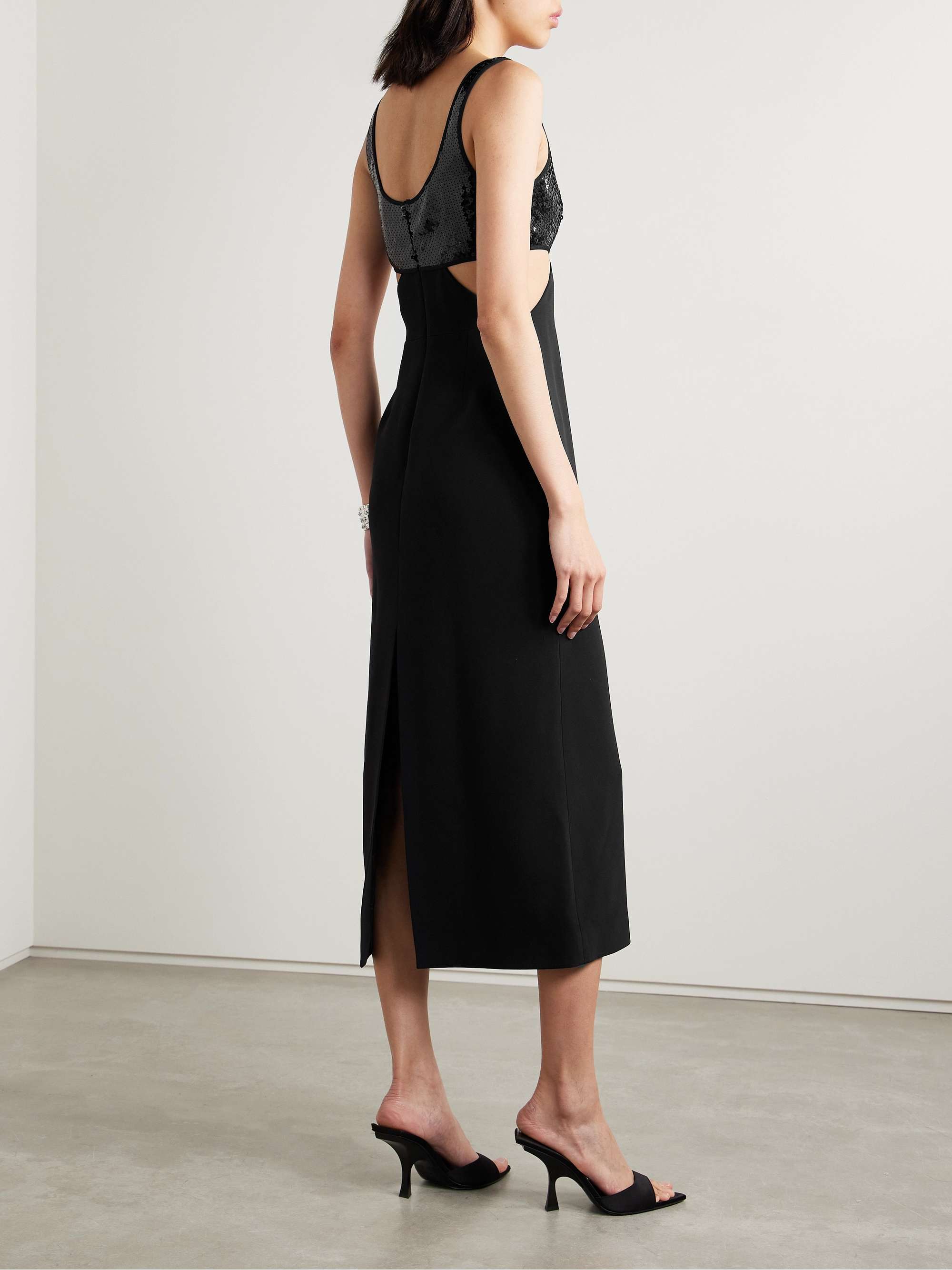 DAVID KOMA Cutout sequin-embellished cady midi dress | NET-A-PORTER