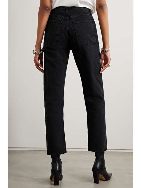 AGOLDE + NET SUSTAIN Ryder recycled leather-paneled high-rise straight ...