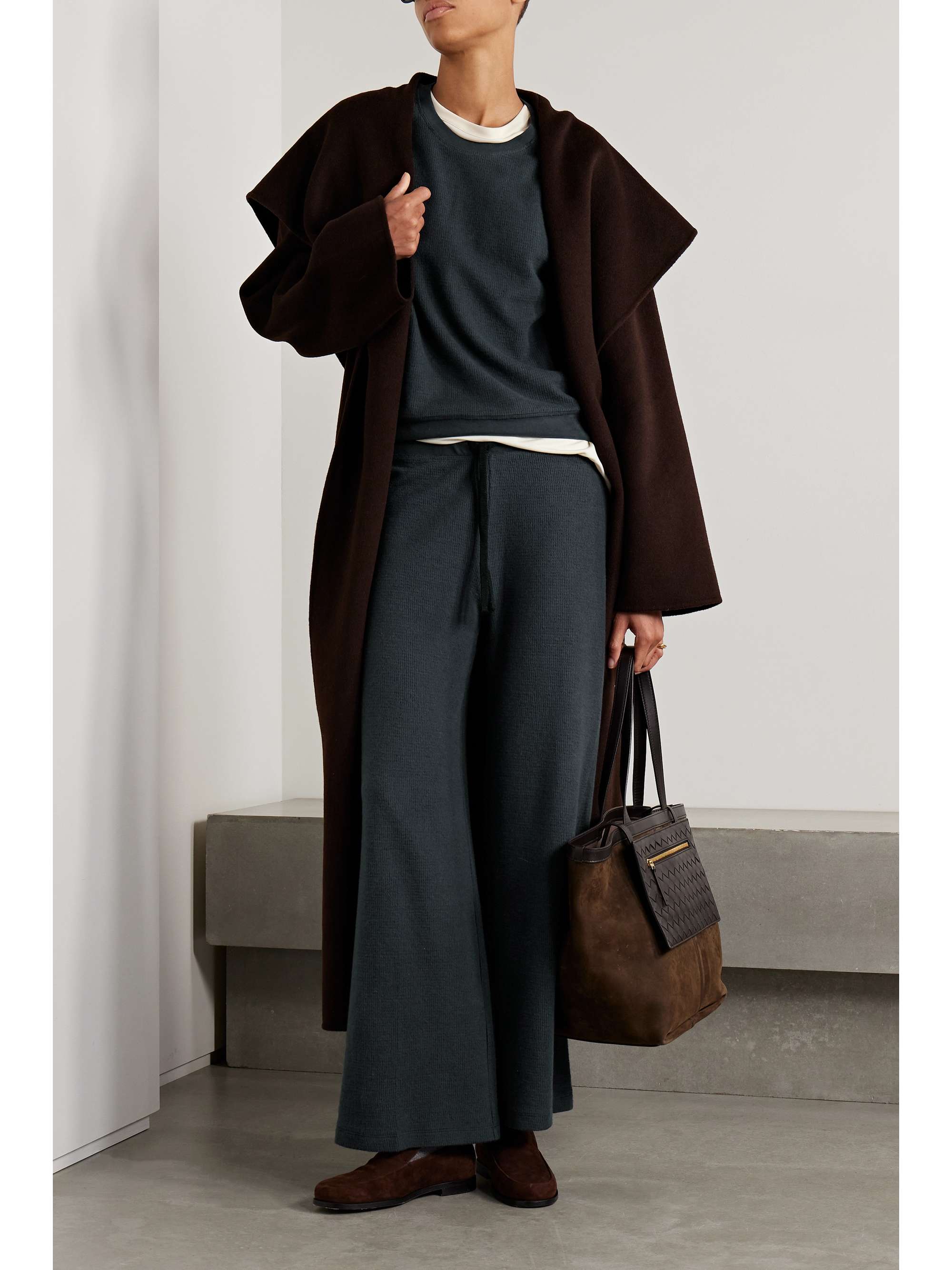 JAMES PERSE Waffle-knit cotton and cashmere-blend track pants | NET-A ...