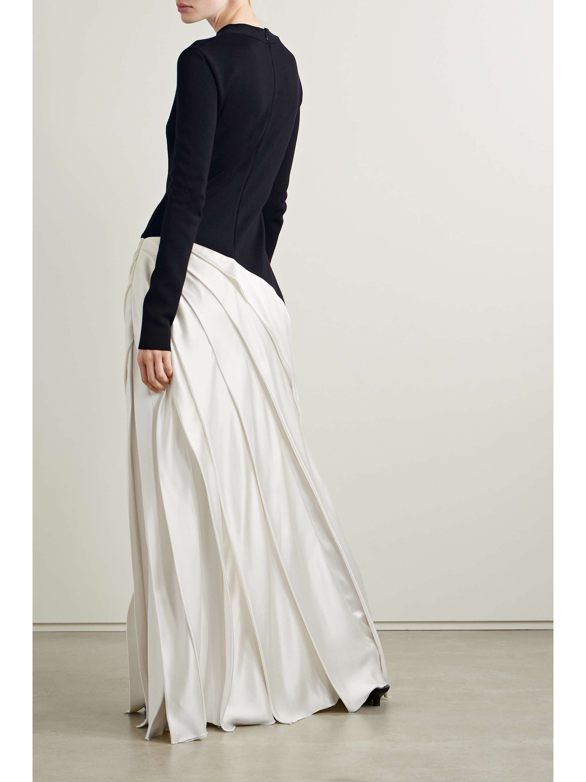 GABRIELA HEARST Ismay paneled silk and pleated satin maxi dress | NET-A ...