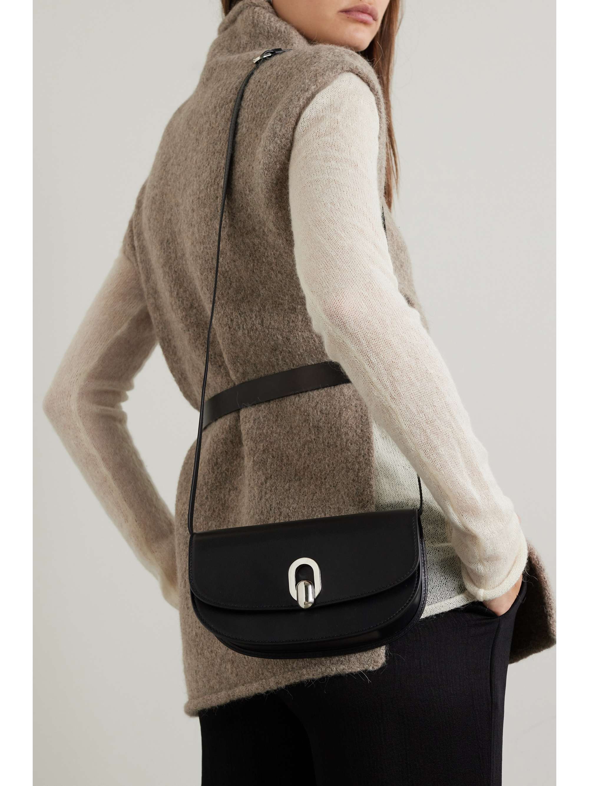 SAVETTE The Tondo Crescent leather shoulder bag | NET-A-PORTER