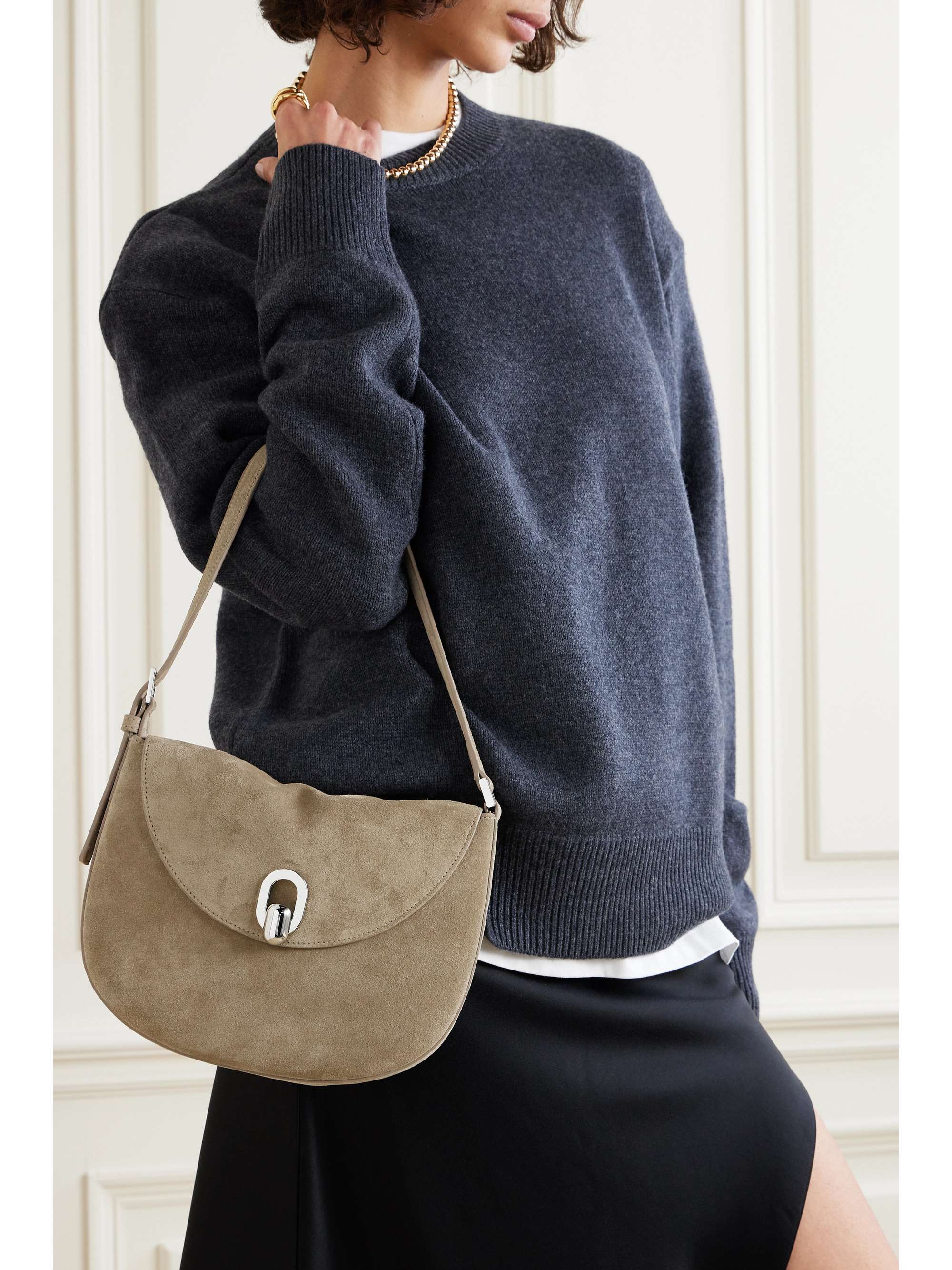 SAVETTE Tondo small suede shoulder bag | NET-A-PORTER