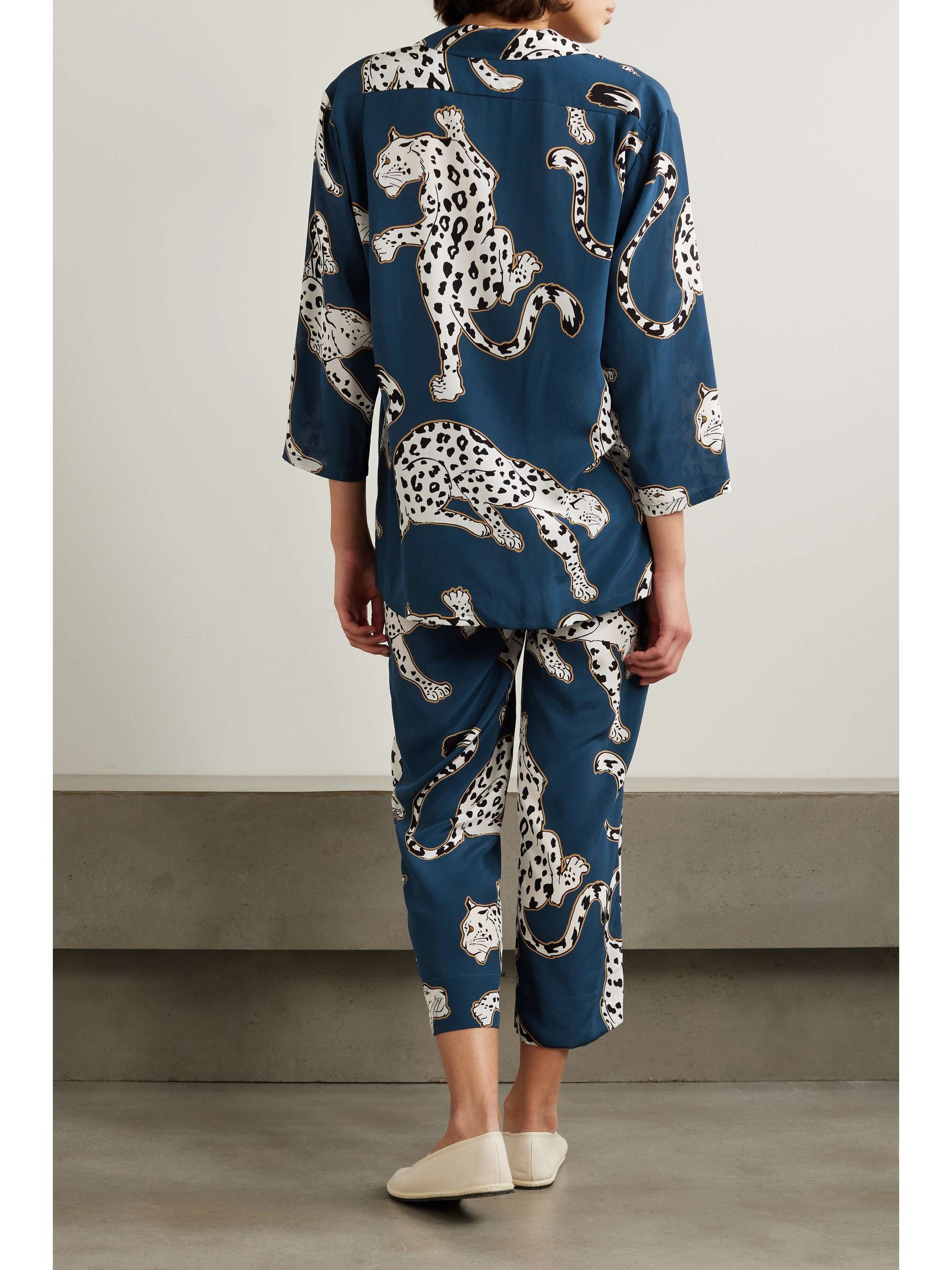 Olivia Von Halle Casablanca Printed Silk Crepe De Chine Pajamas Net A