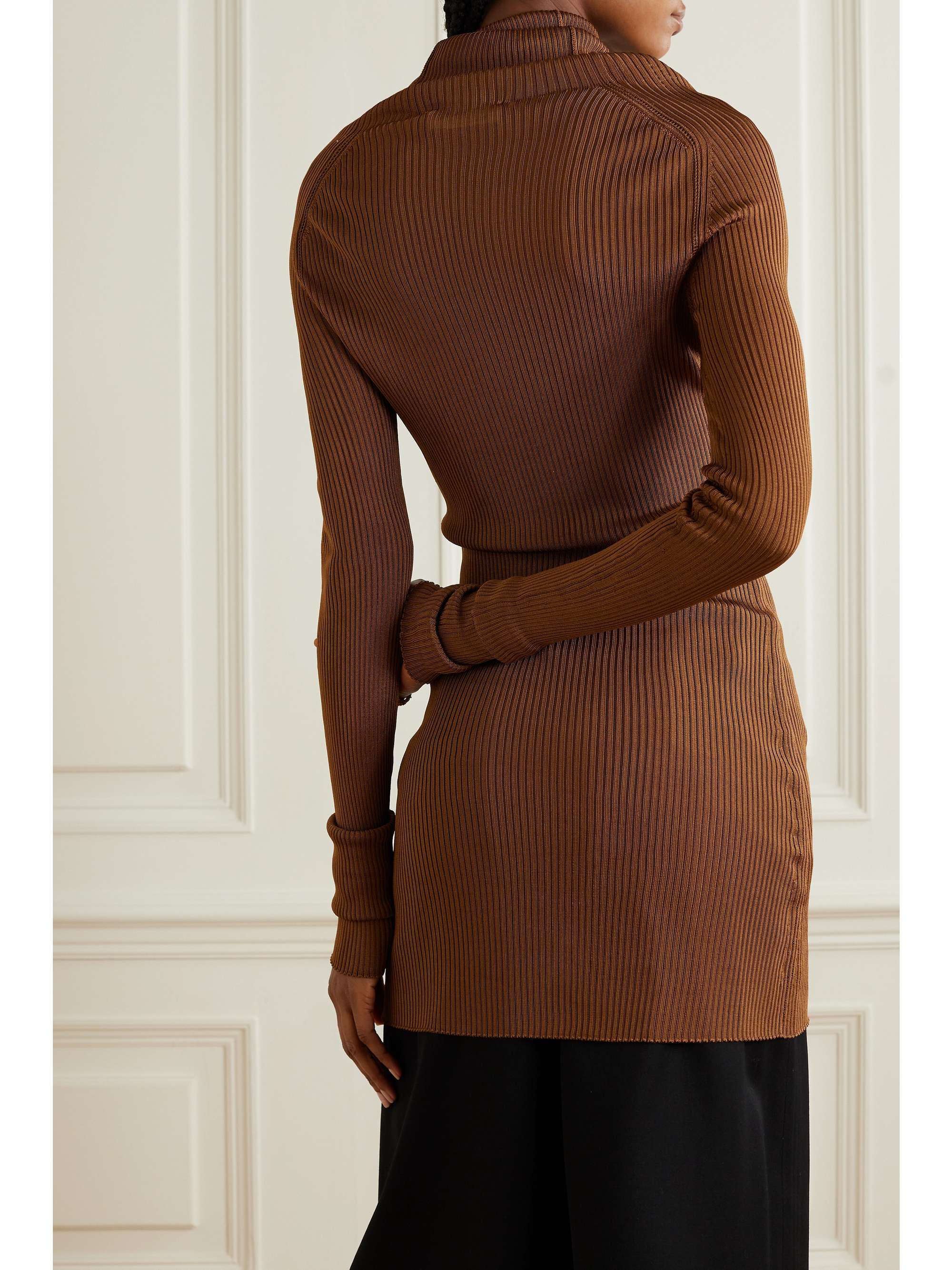 VICTORIA BECKHAM Ribbed-knit turtleneck top | NET-A-PORTER