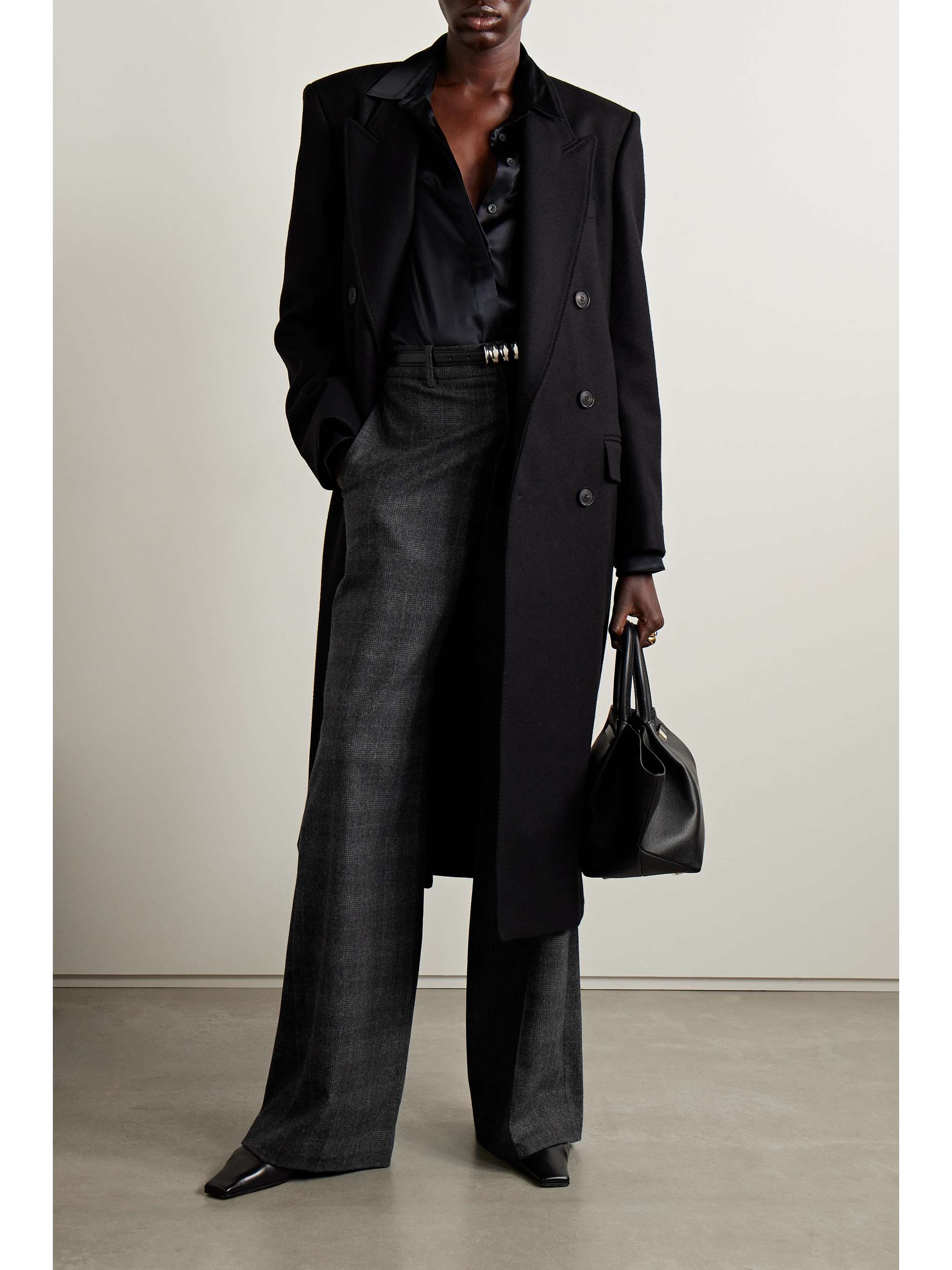 NILI LOTAN Johan Prince of Wales checked wool and cashmere-blend wide ...