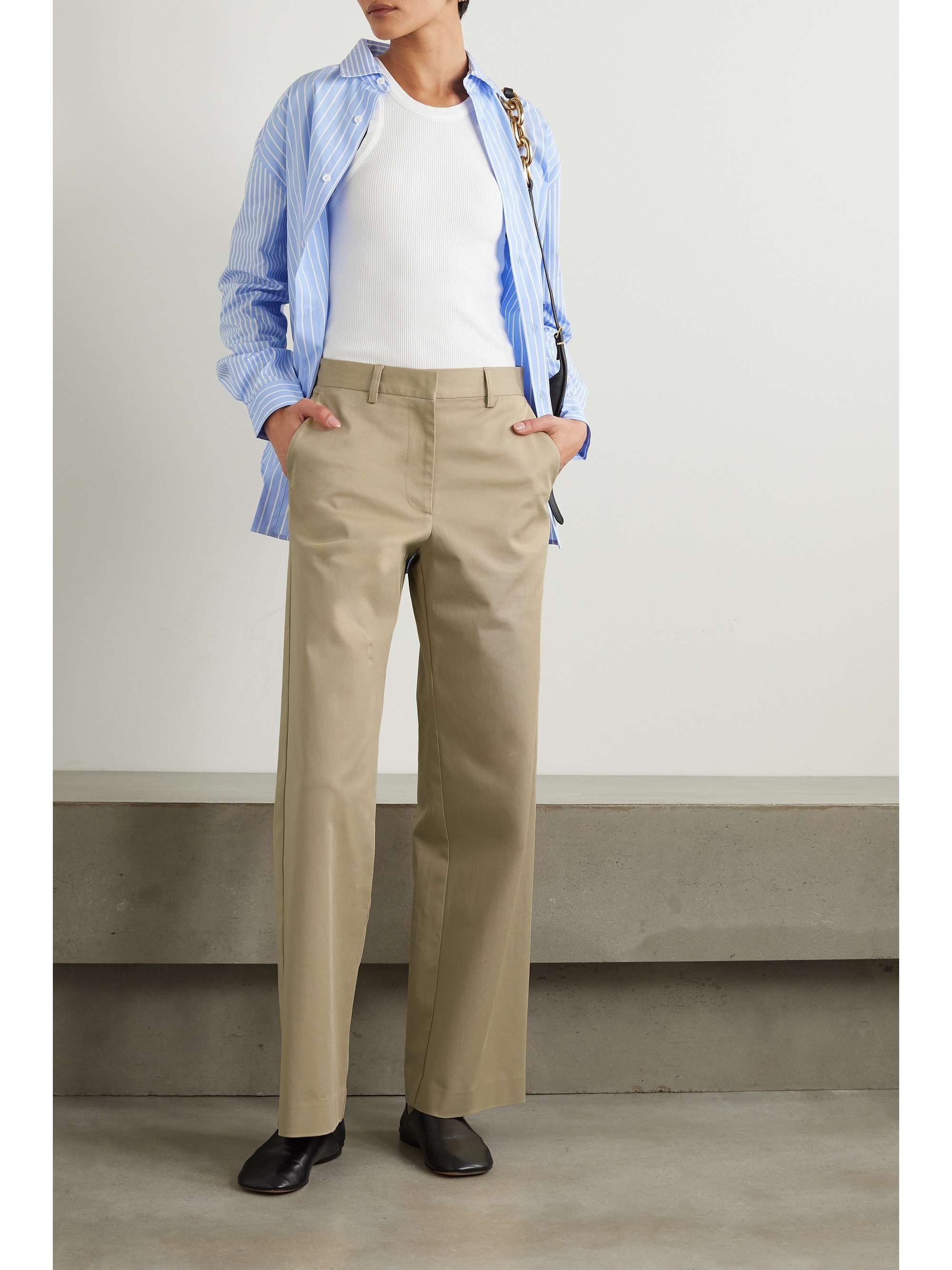 MATTEAU + NET SUSTAIN organic cotton-blend twill straight-leg pants ...