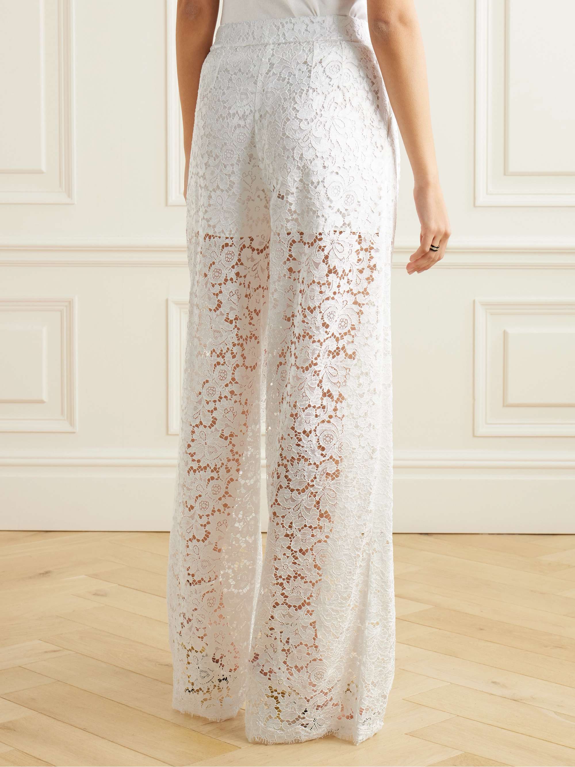 Dolce And Gabbana Corded Lace Wide Leg Pants Net A Porter