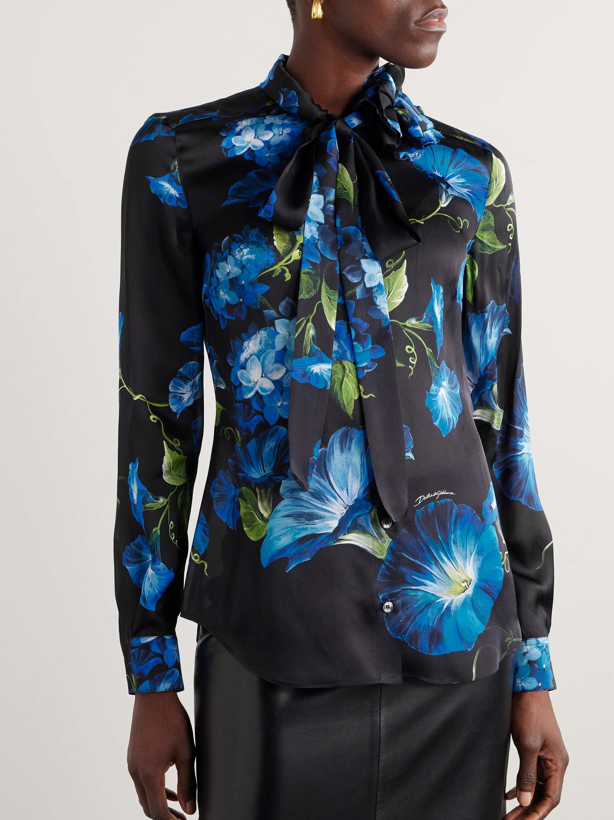 DOLCE&GABBANA Floral-print silk blouse | NET-A-PORTER