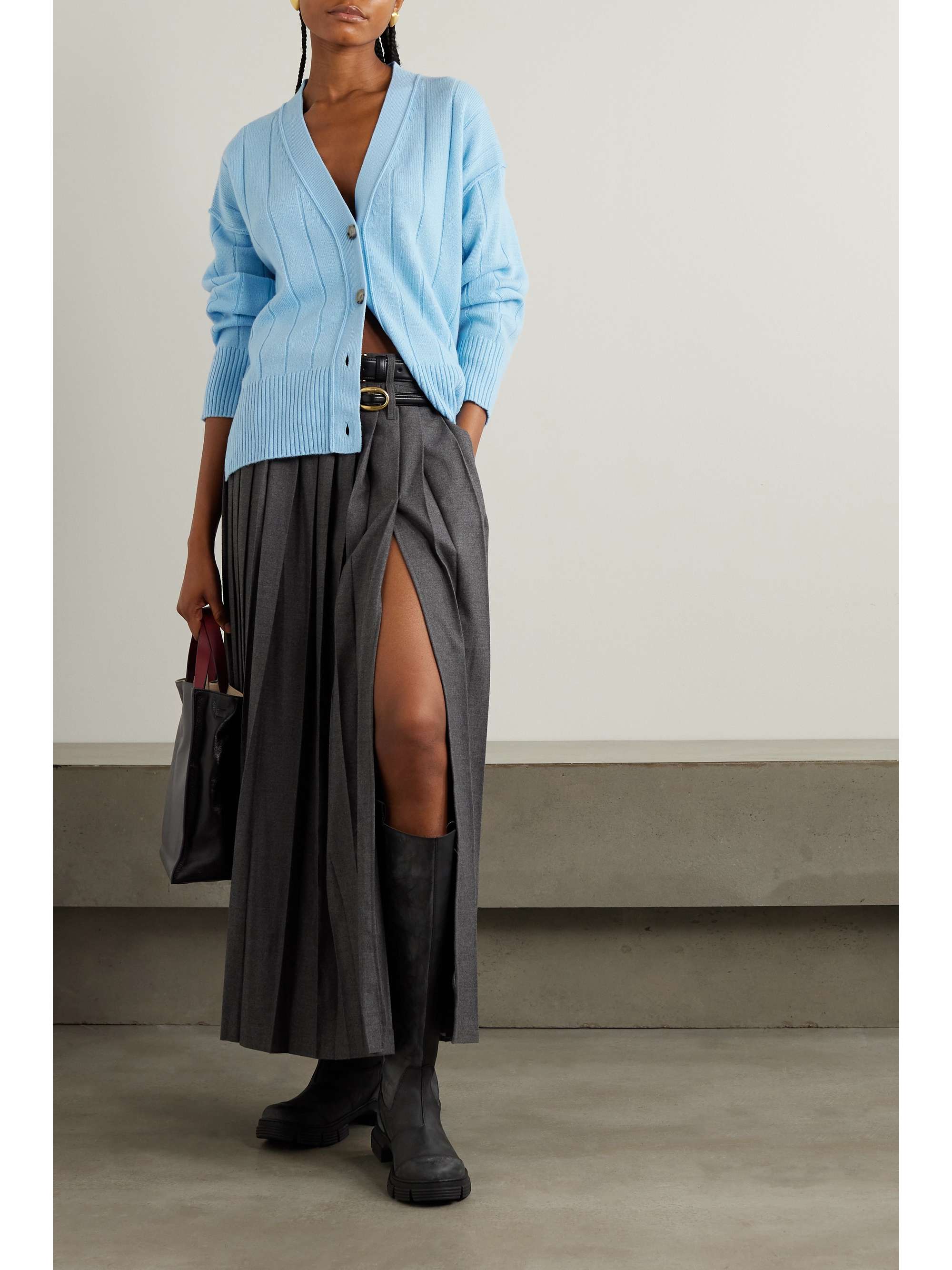 ALLUDE Ribbed wool and cashmere-blend cardigan | NET-A-PORTER