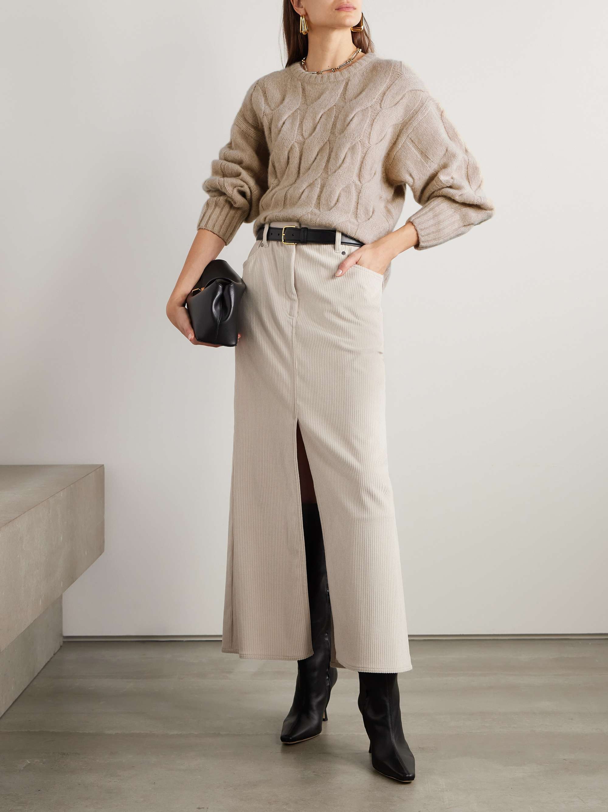 ALLUDE Cable-knit cashmere and silk-blend sweater | NET-A-PORTER