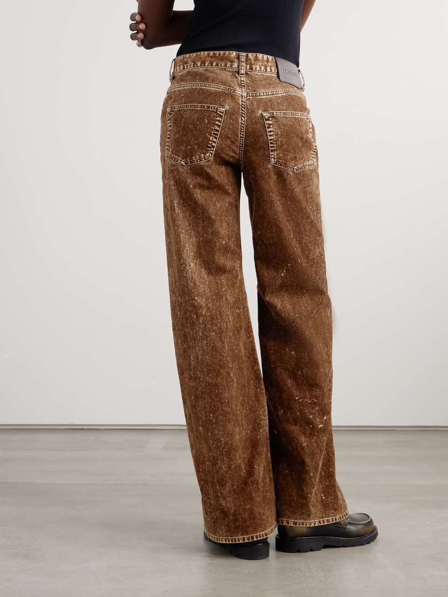 LOEWE High-rise cotton velvet straight-leg pants | NET-A-PORTER