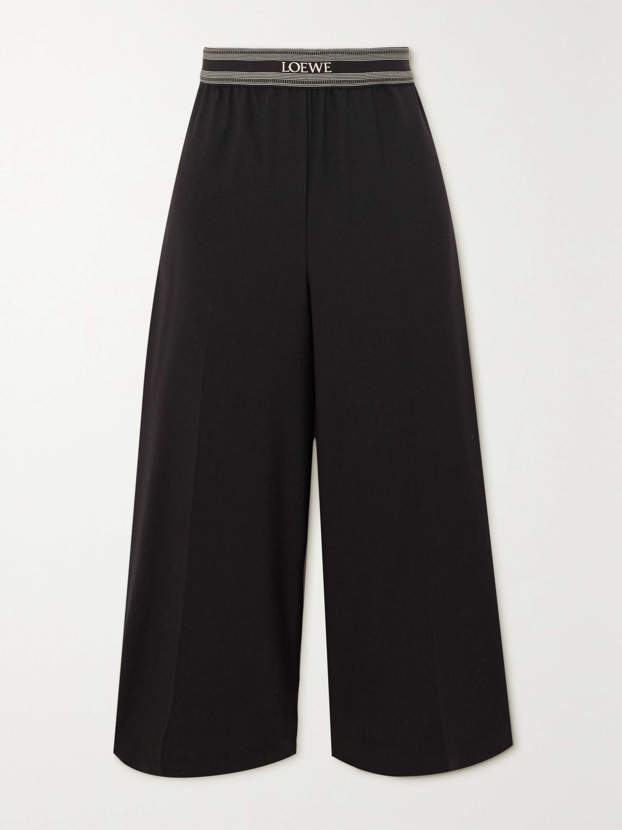 LOEWE Jacquard-trimmed wool culottes | NET-A-PORTER