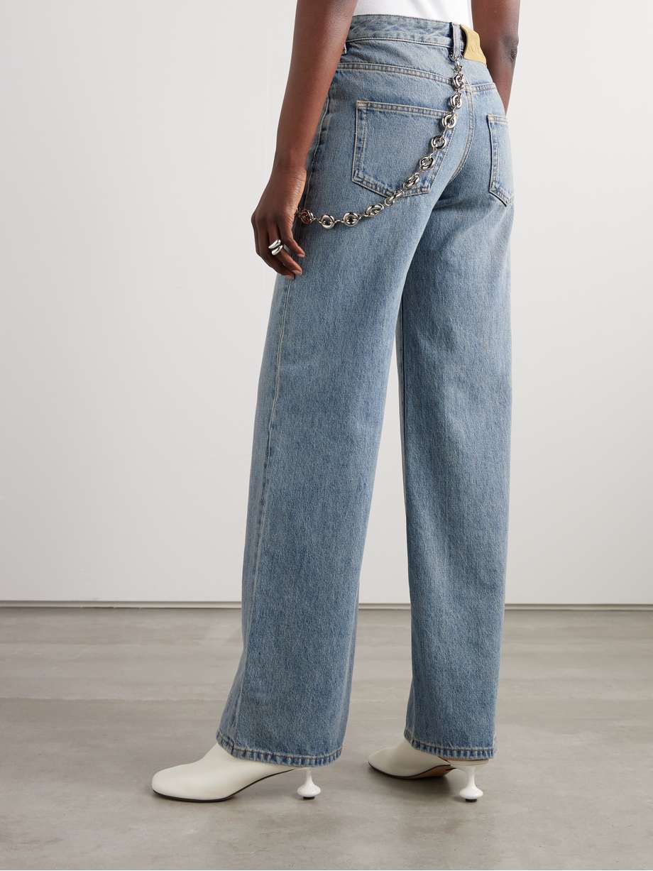 LOEWE Chain-embellished mid-rise straight-leg jeans | NET-A-PORTER