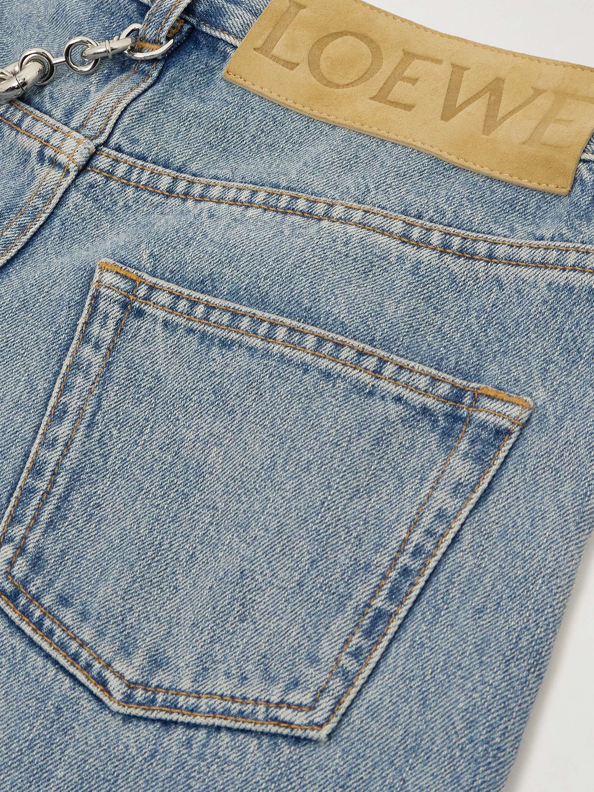 LOEWE Chain-embellished mid-rise straight-leg jeans | NET-A-PORTER