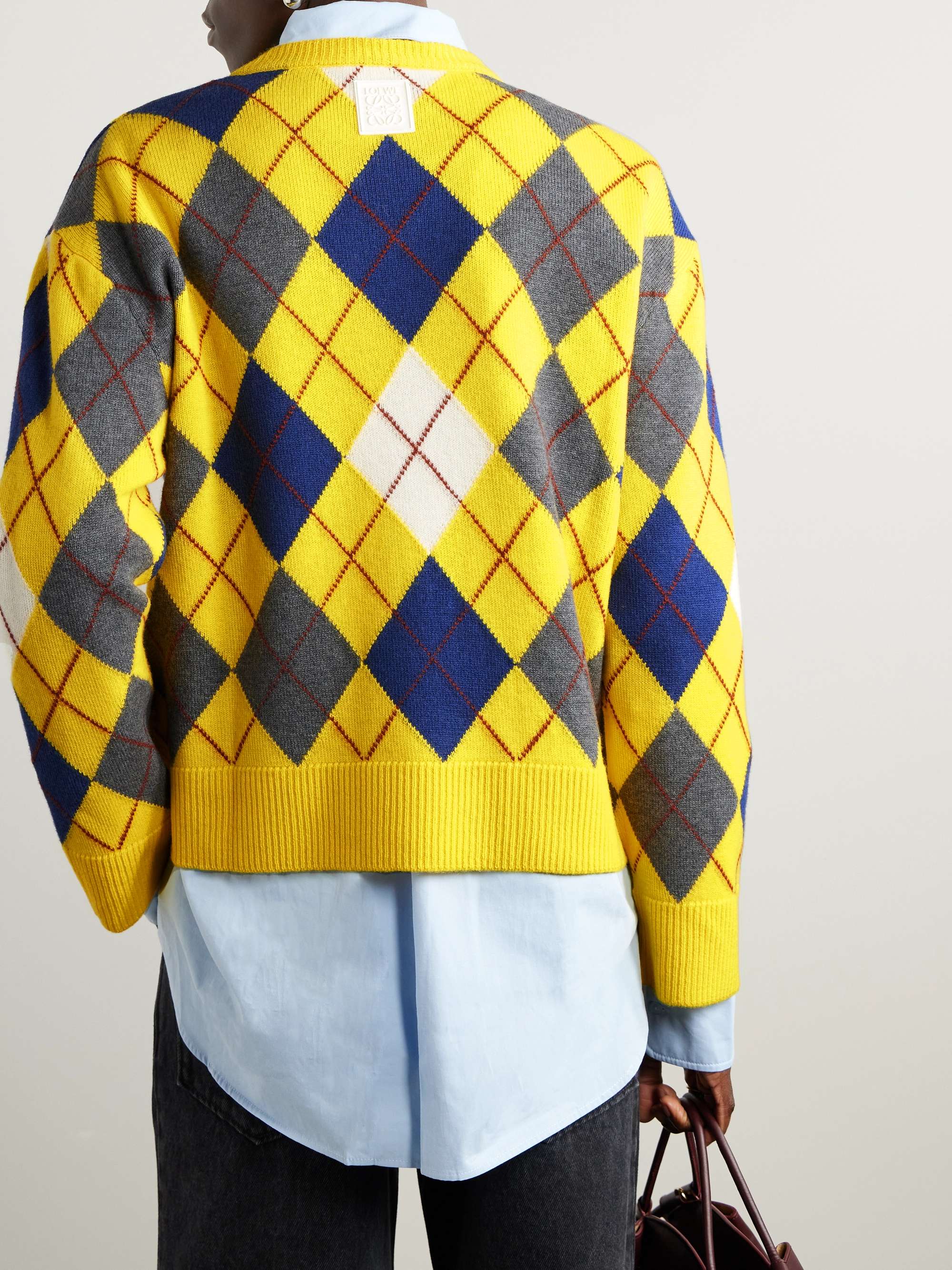 Argyle wool sweater LOEWE da donna | NET-A-PORTER