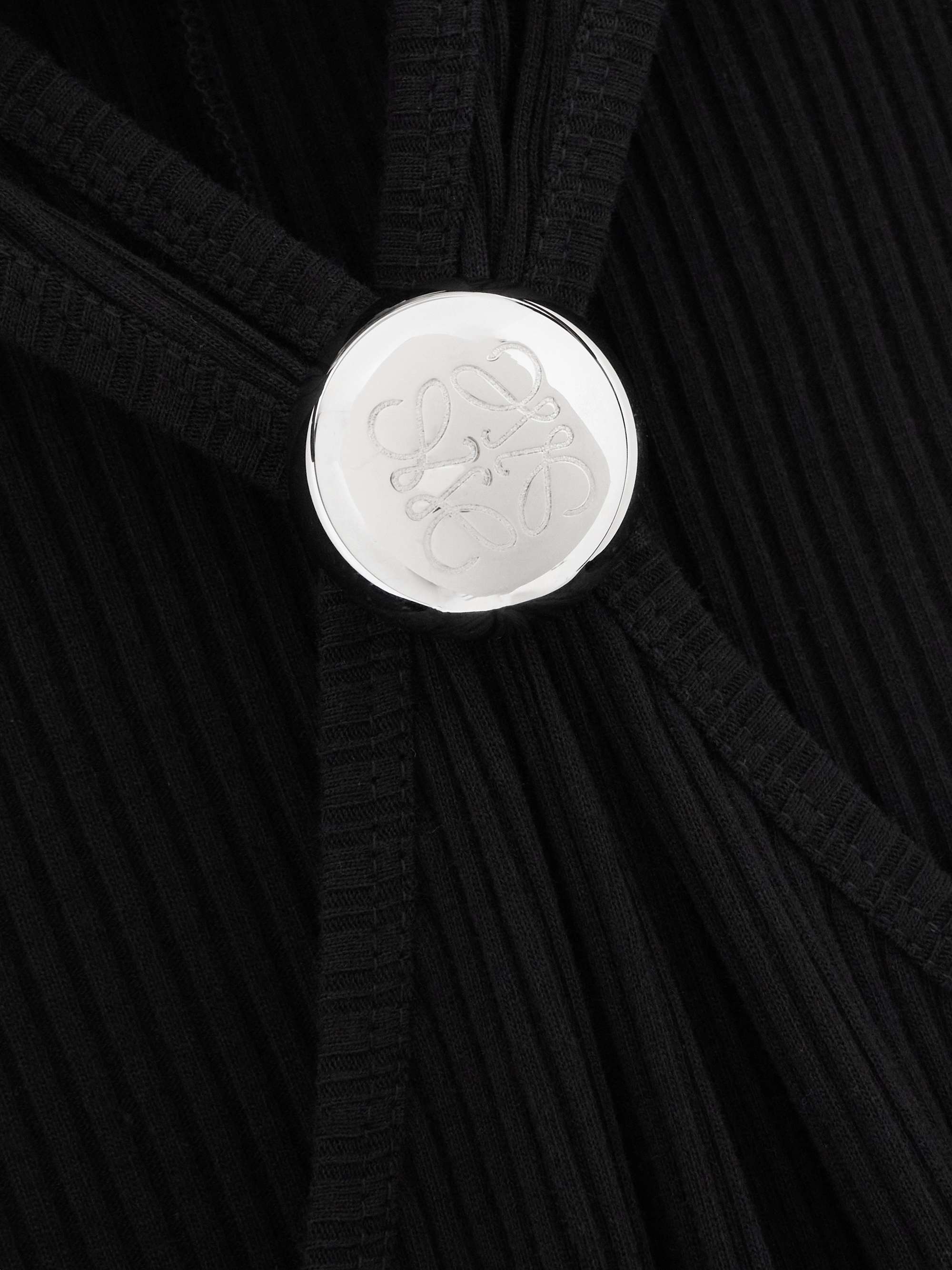 LOEWE Embellished ribbed cotton-jersey midi dress | NET-A-PORTER